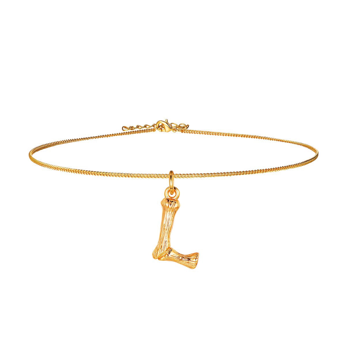 [Clearance] Bamboo Initial Pendant Necklace for Women Small Letter L ...