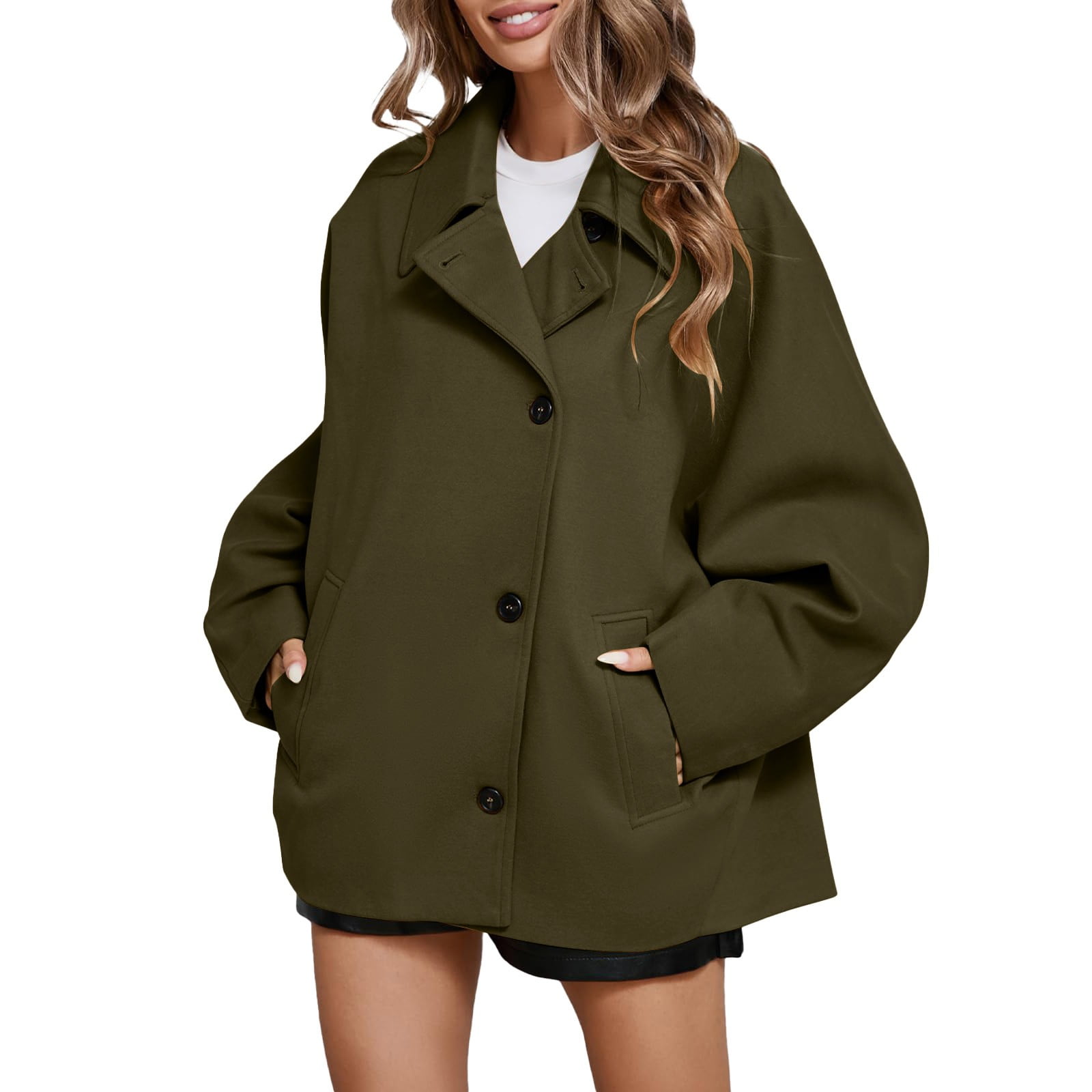 Clearance! Baqcunre Women's Clothing, Womens Coats Classic Notch Lapel ...