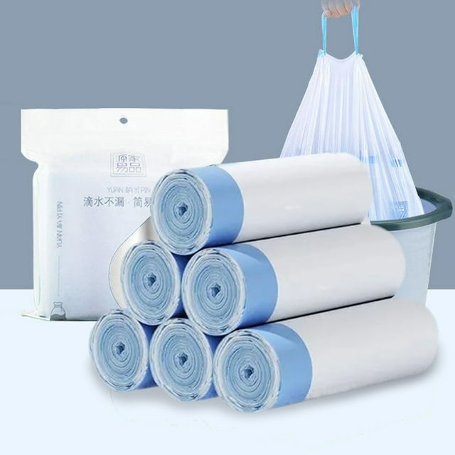 Basic 4 Gal Drawstring Trash Bags, 90 Count, For Bathroom, Kitchen ...