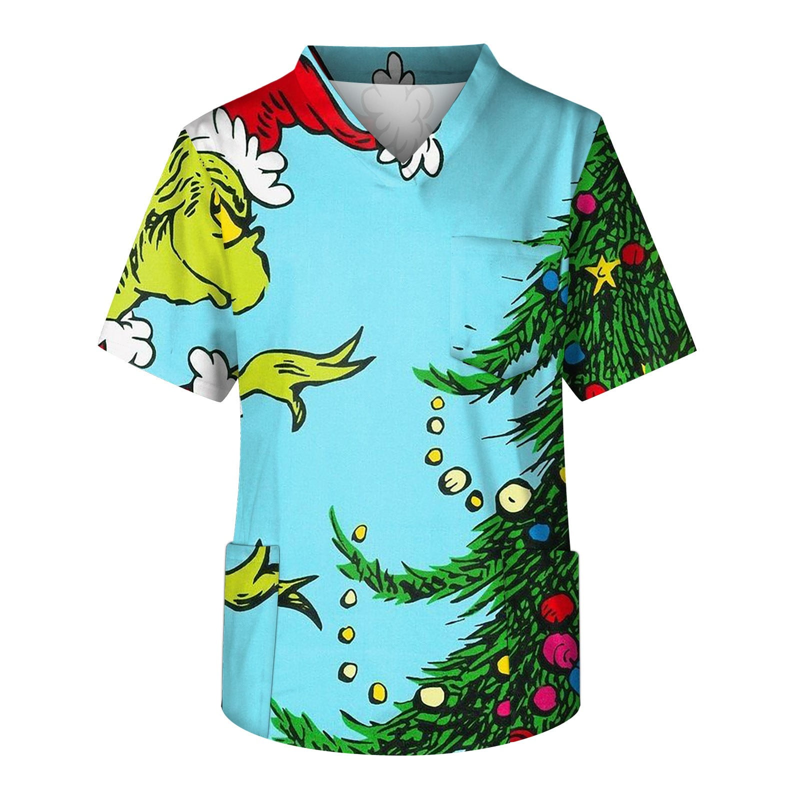 Clearance Before Christmas Christmas Grinch Shirts for Mens Scrubs Tops ...