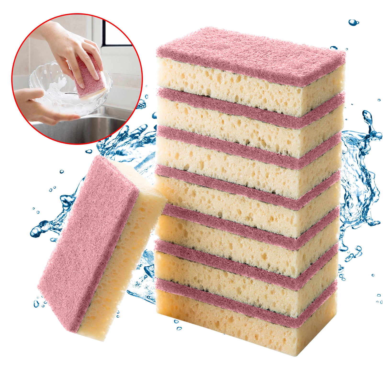 Bifavgk High-Density Wave Dishwashing Sponge Wipe Kitchen Color ...