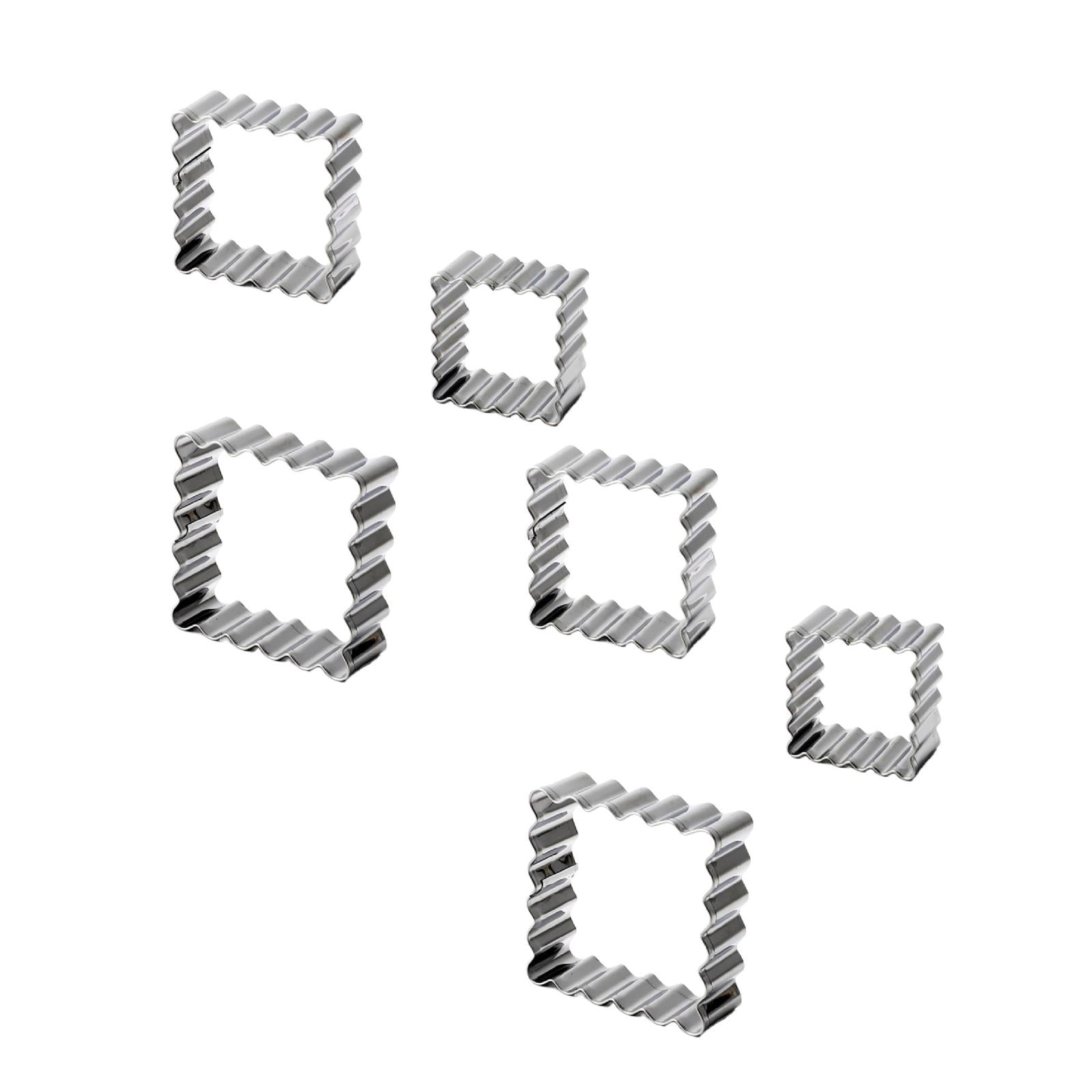 Clearance Biscuit Moulds under $7 3Pcs Rectangle Scalloped Edge Cookie ...