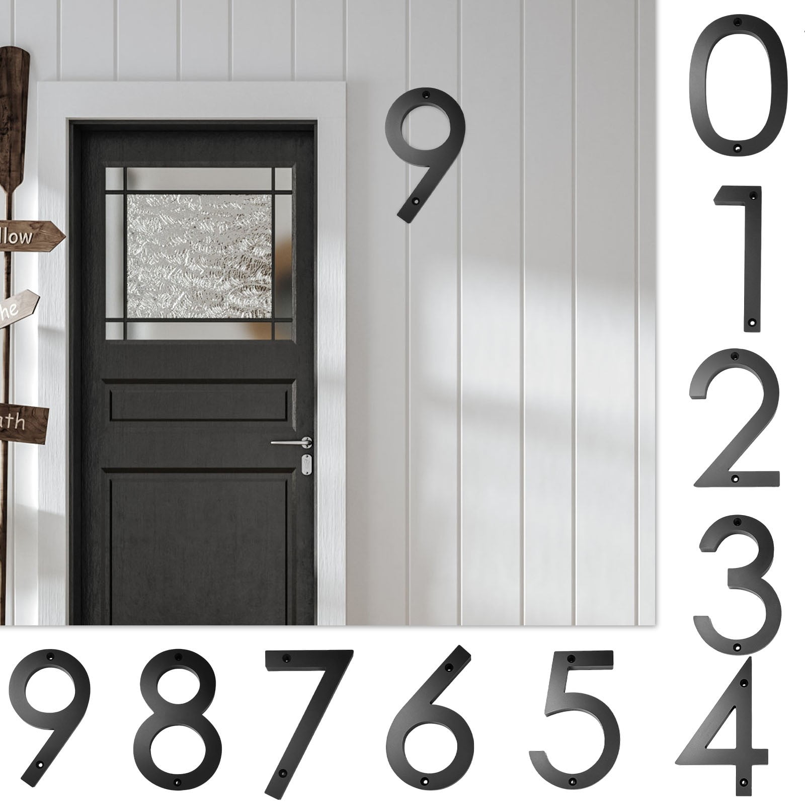 Clearance! Black House Address Numbers for Outside - Easy Installation ...