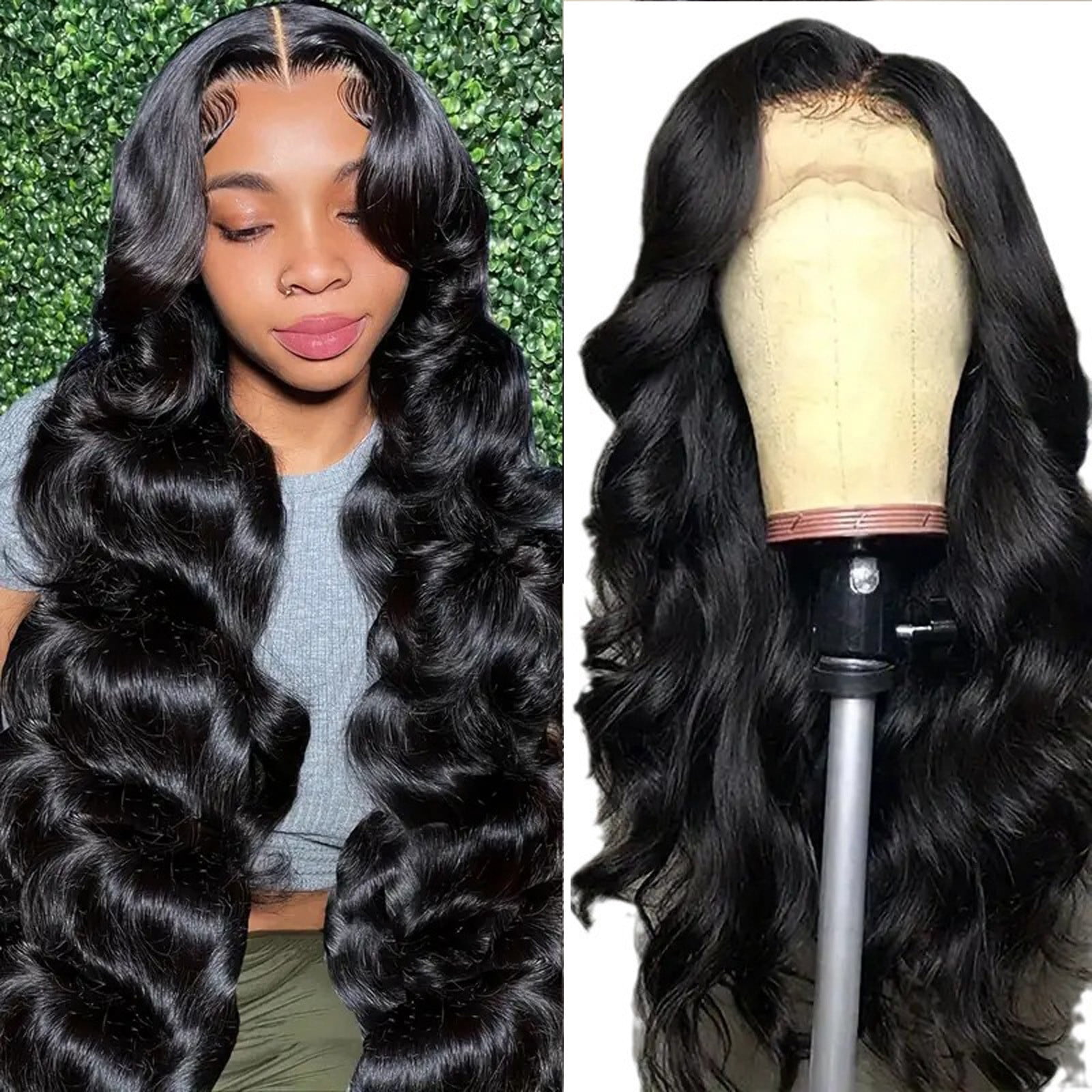 Clearance!Body Wave Lace Front Wigs Human Hair Pre Plucked 180 Density ...