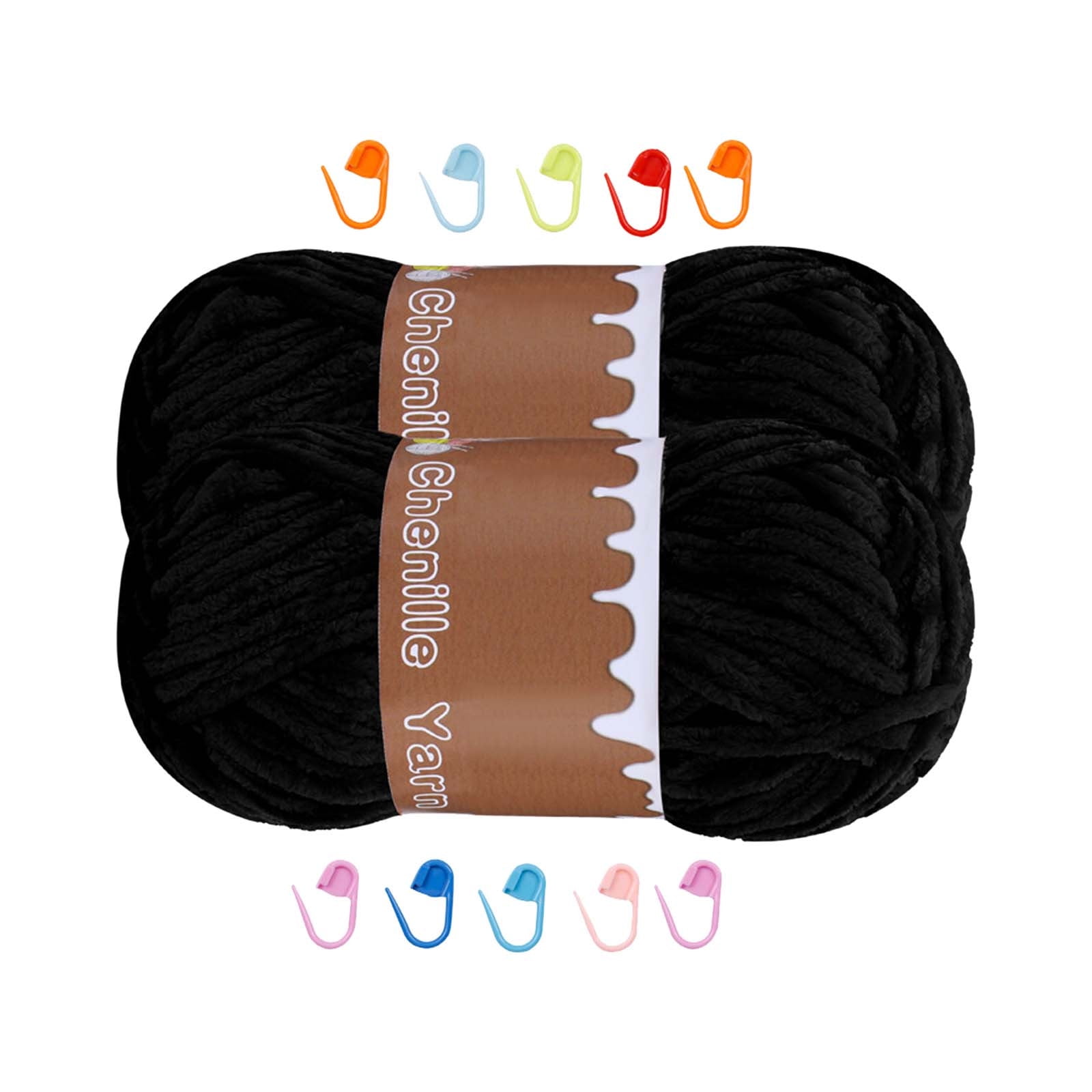 Clearance! Boovnll Chunky Yarn with Knitting Tools, 2Pcs Soft Chenille ...