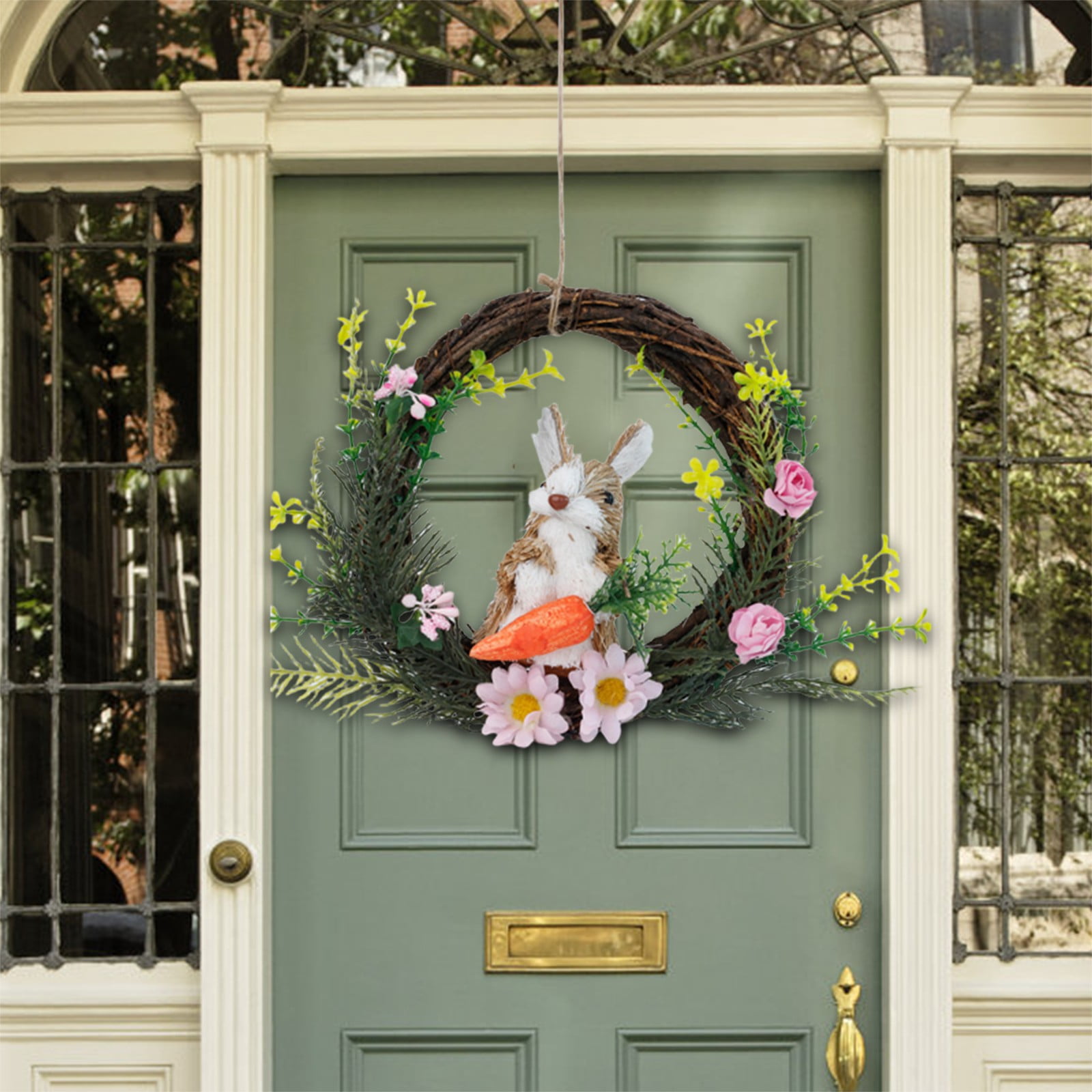 Clearance Boovnll Easter Wreath, 7" Easter Bunny Wreath, Spring Wreath ...