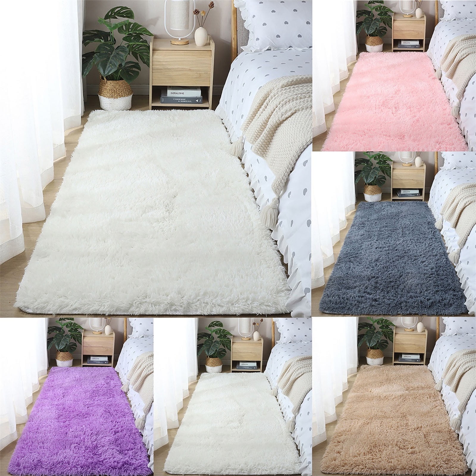 Clearance! Boovnll Rugs for Bedroom, 1.6x5.2Ft Super Soft Plush Bedside ...