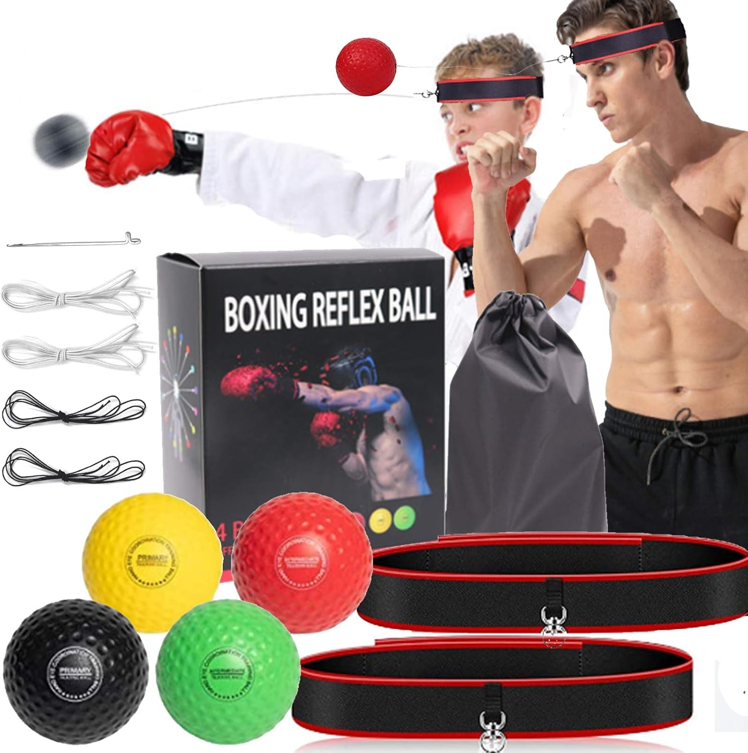 Clearance! Boxing Reflex Ball Family Pack, 4 Different Boxing Ball with ...