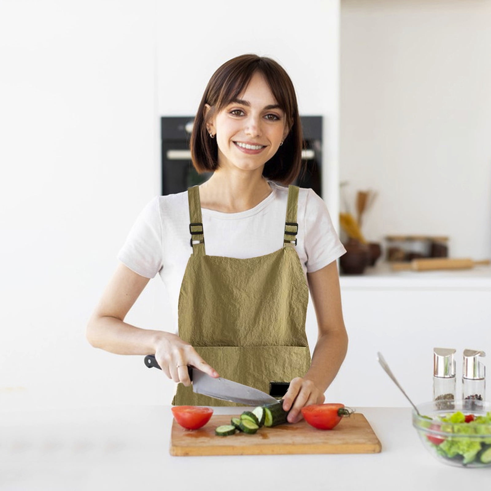 Clearance! Bpyeka Aprons for Cooking Vests Apron with Pockets Kitchen ...