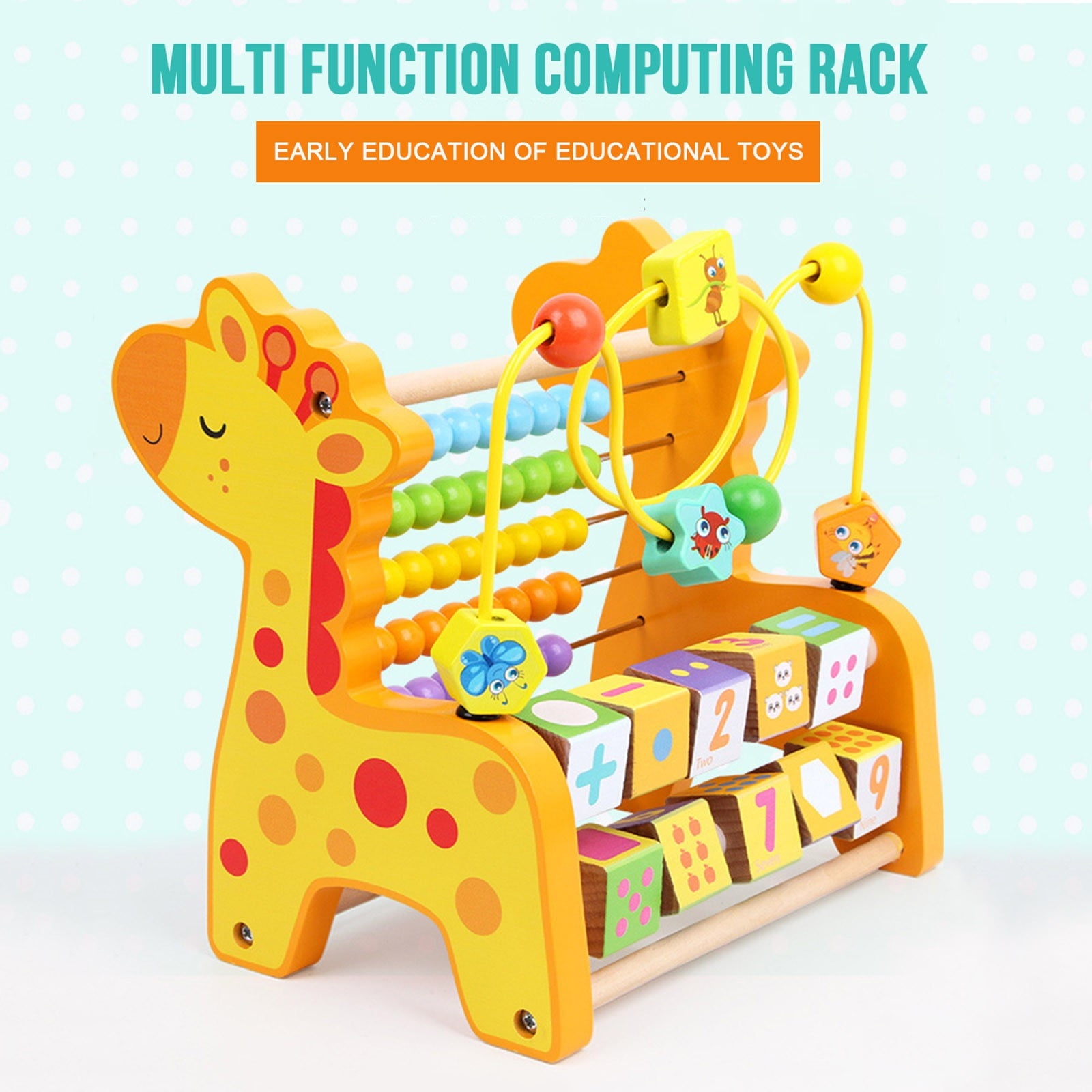Clearance! Bpyeka Multifunctional Wooden Calculation Frame Kids ...