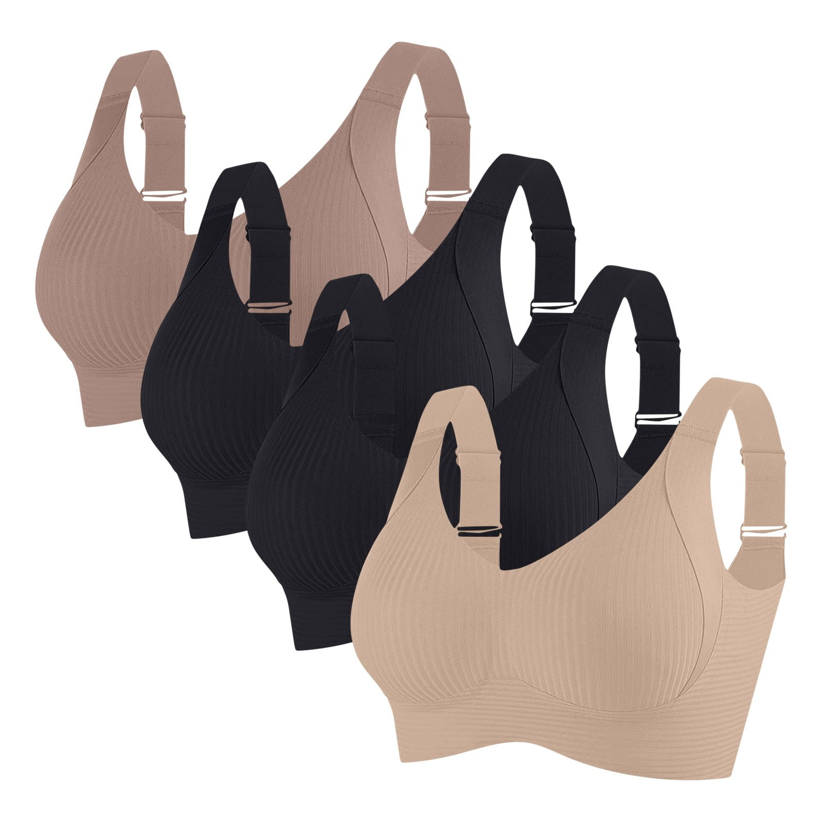 Bras under $5! Cagogo 4 Pack Sports Bras for Women Wirefree Large Bust ...