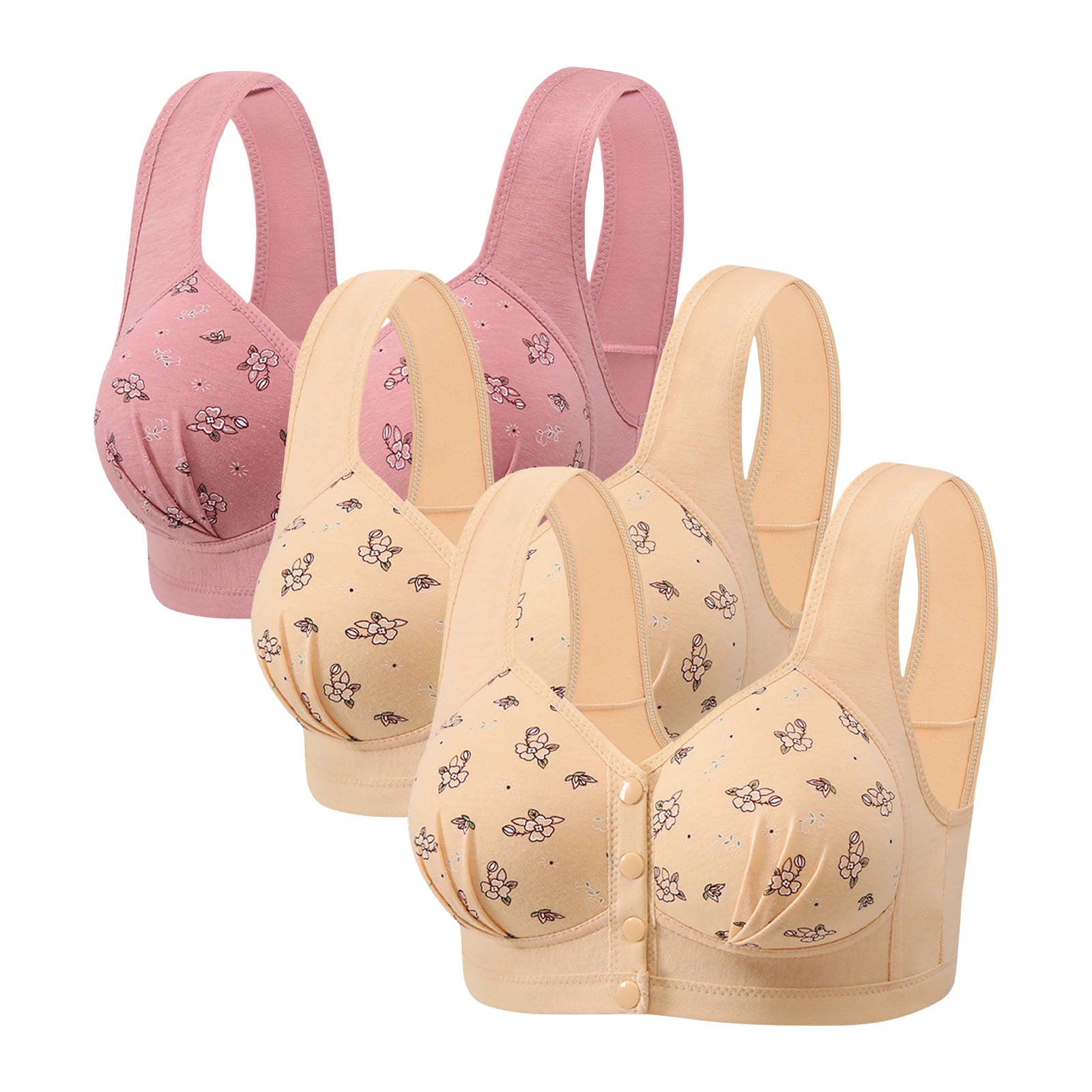 Bras under $5! Cagogo Women 3 Pack Front Closure Full Coverage Bra ...