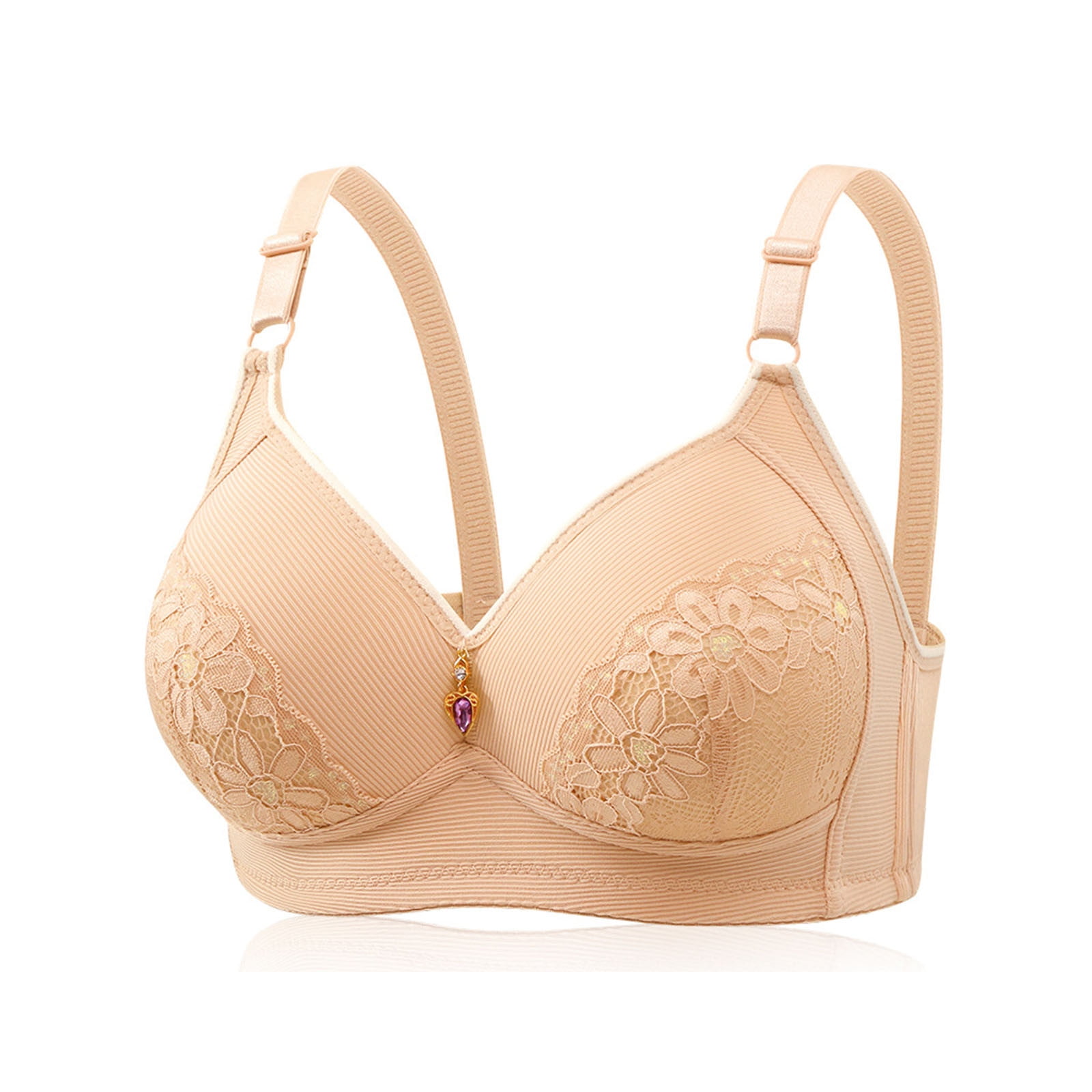 Clearance Bras Under $5! Cagogo Plus Size Women's Floral Lace Bra ...