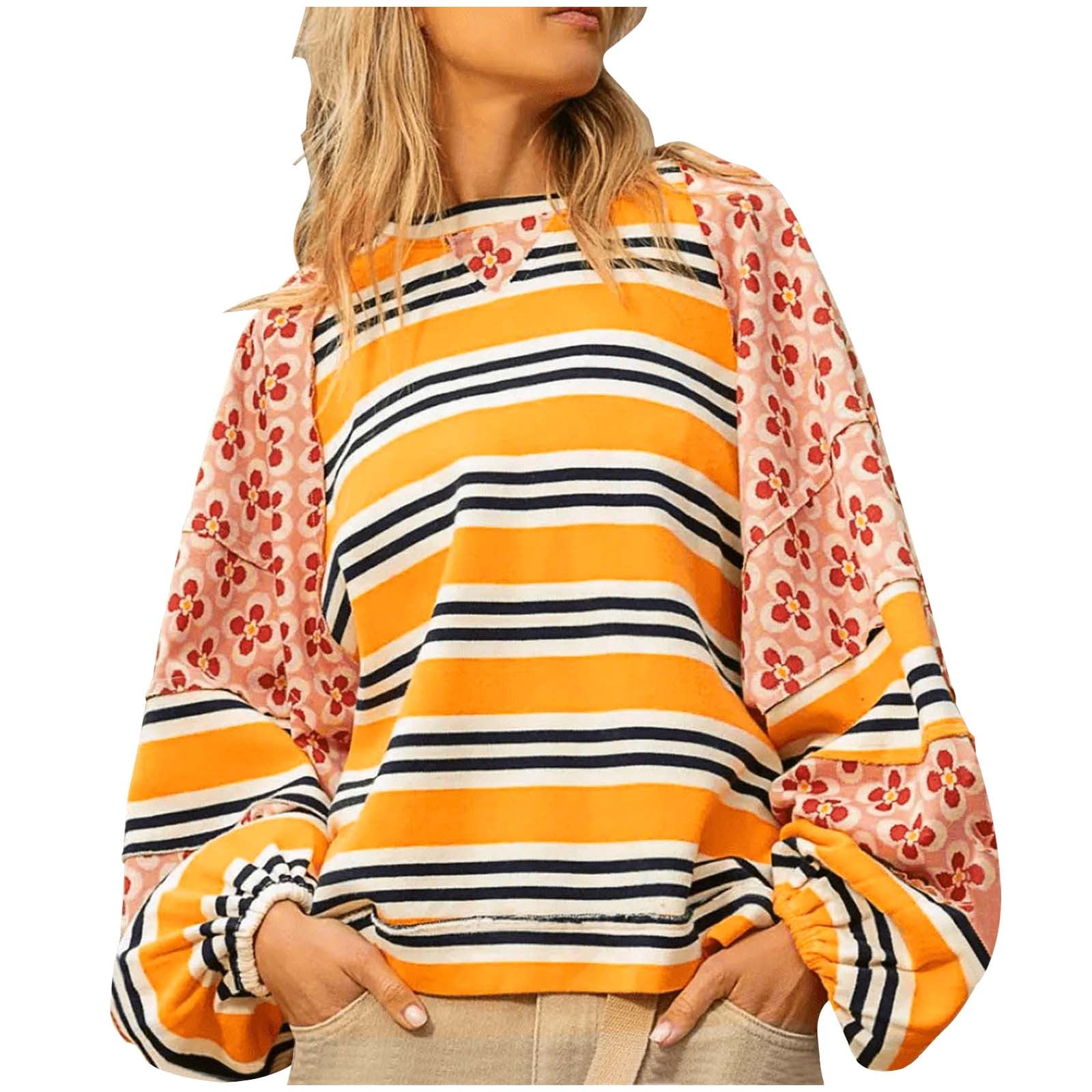 Busydd Sweatshirt for Women Holiday Bohemian Floral Graphic Sweatshirts ...