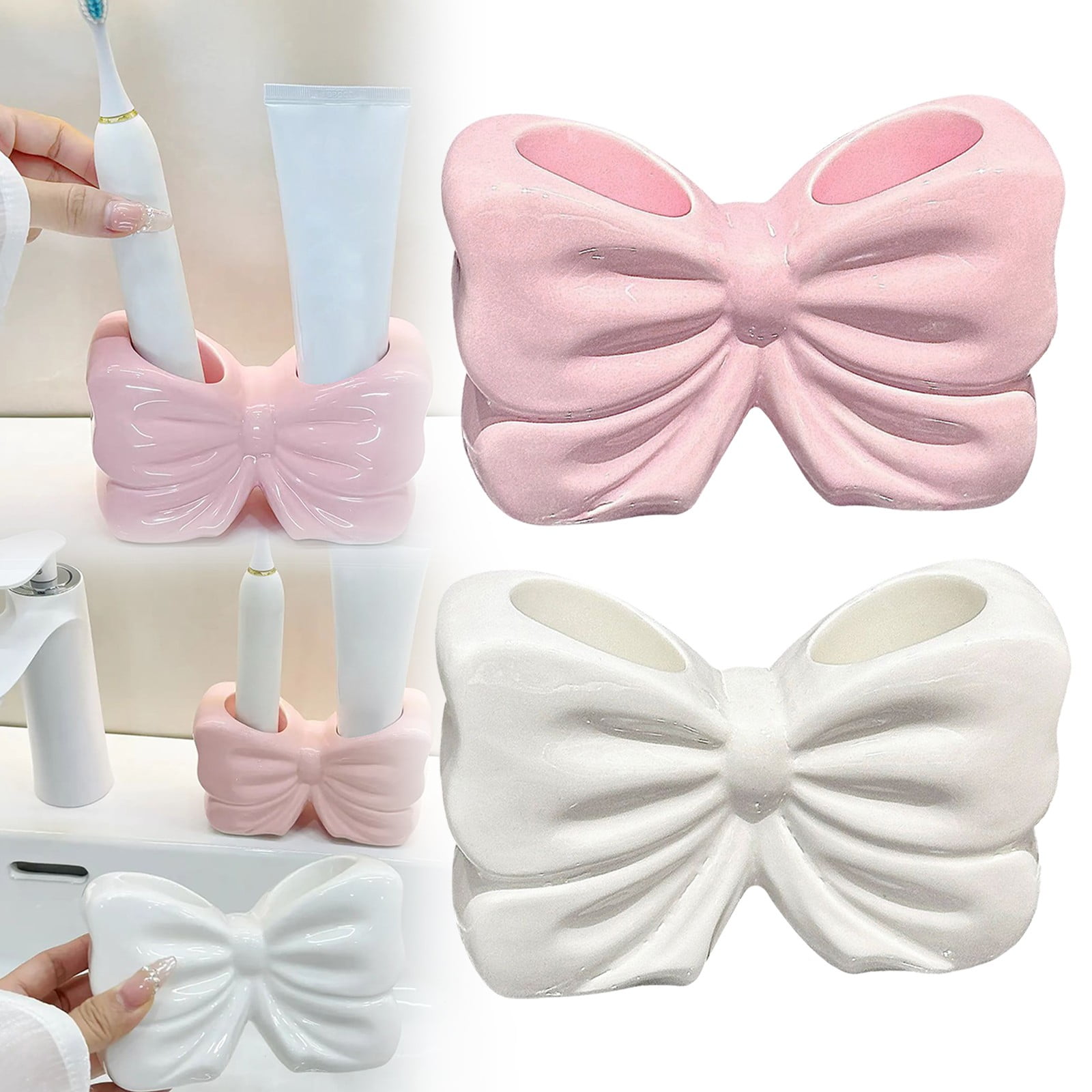 the Butterfly Shaped Toothbrush Storage Rack Features A Unique Bow ...
