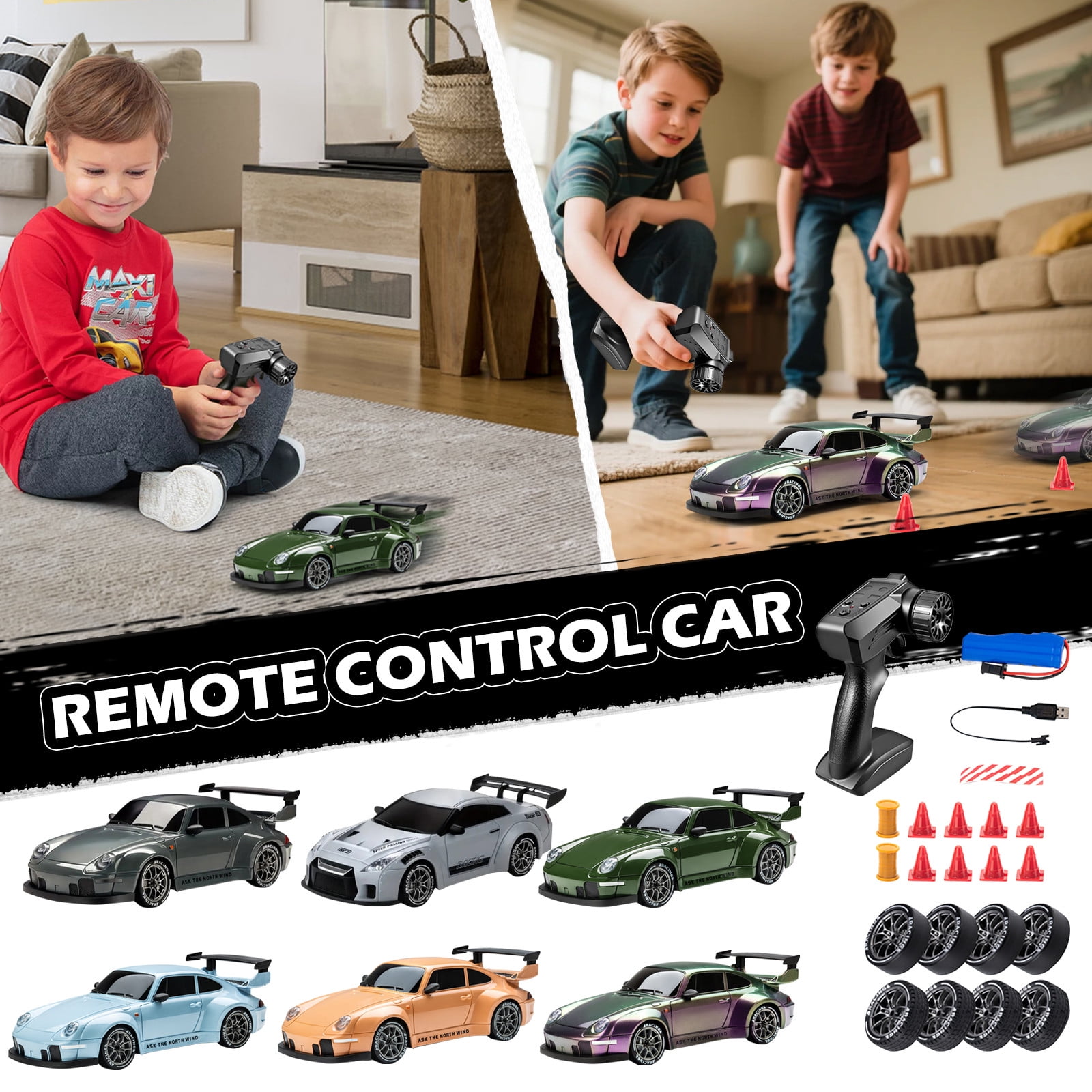 Clearance!CHOII RC Drift Car,1:24 Scale Remote Control Drift Cars,2 ...