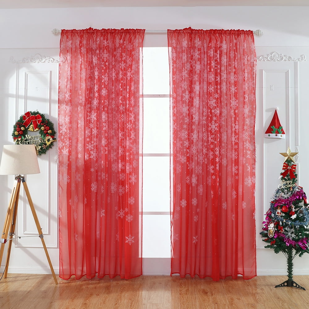 Clearance! CICRKHB Christmas Curtains, 1Pcs Christmas Snowflake Curtain ...