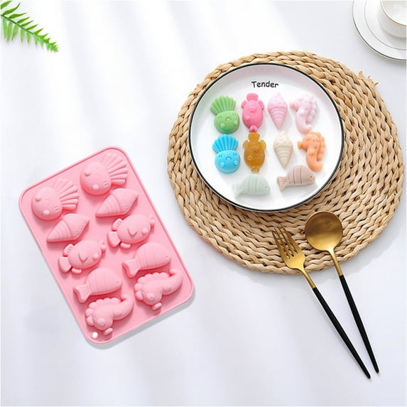 Clearance Cake Mould under $5,Cartoon Sea Creatures Silicone Mould ...