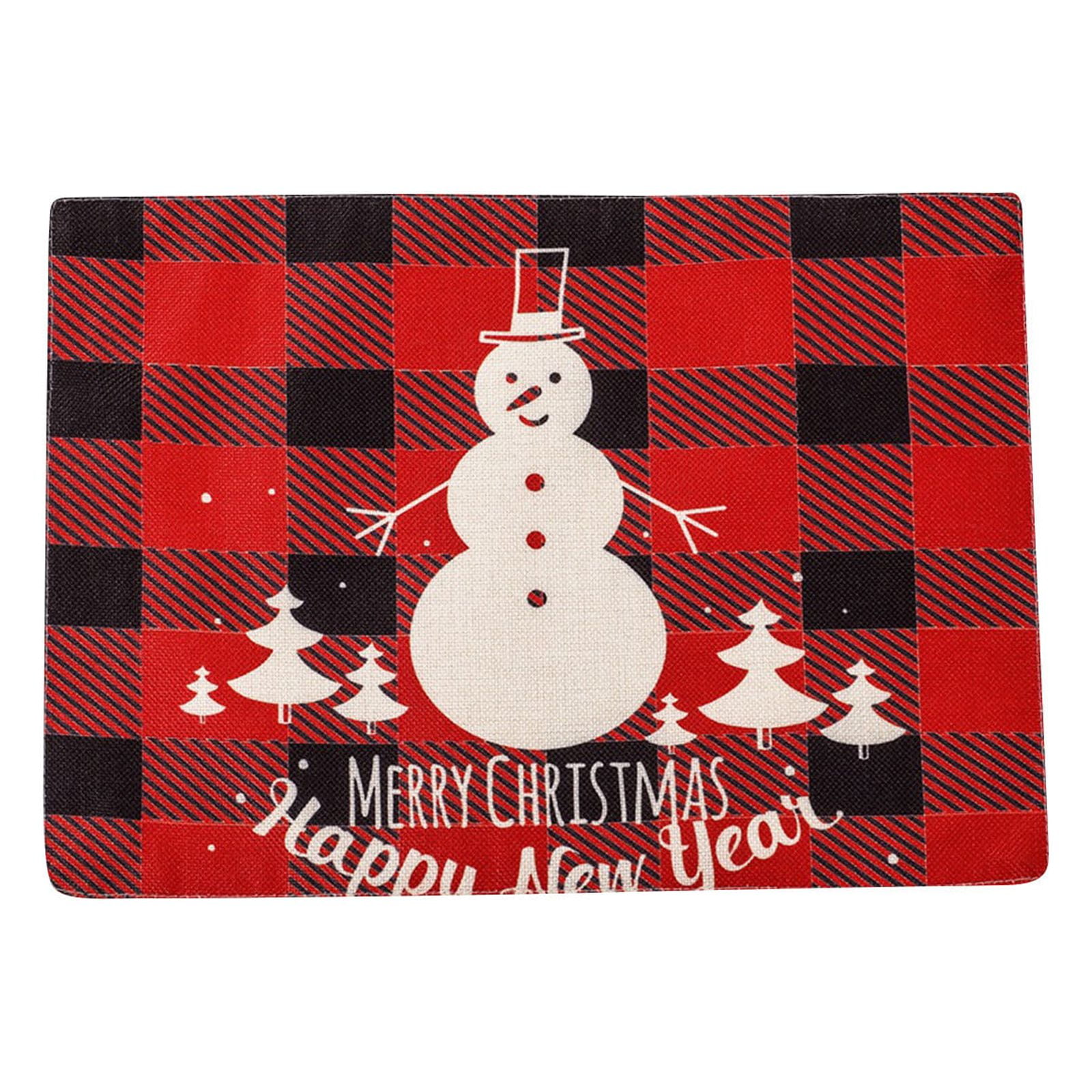 Clearance! Caoblia Christmas Placemats 12x18" Linen Washable Wipeable ...