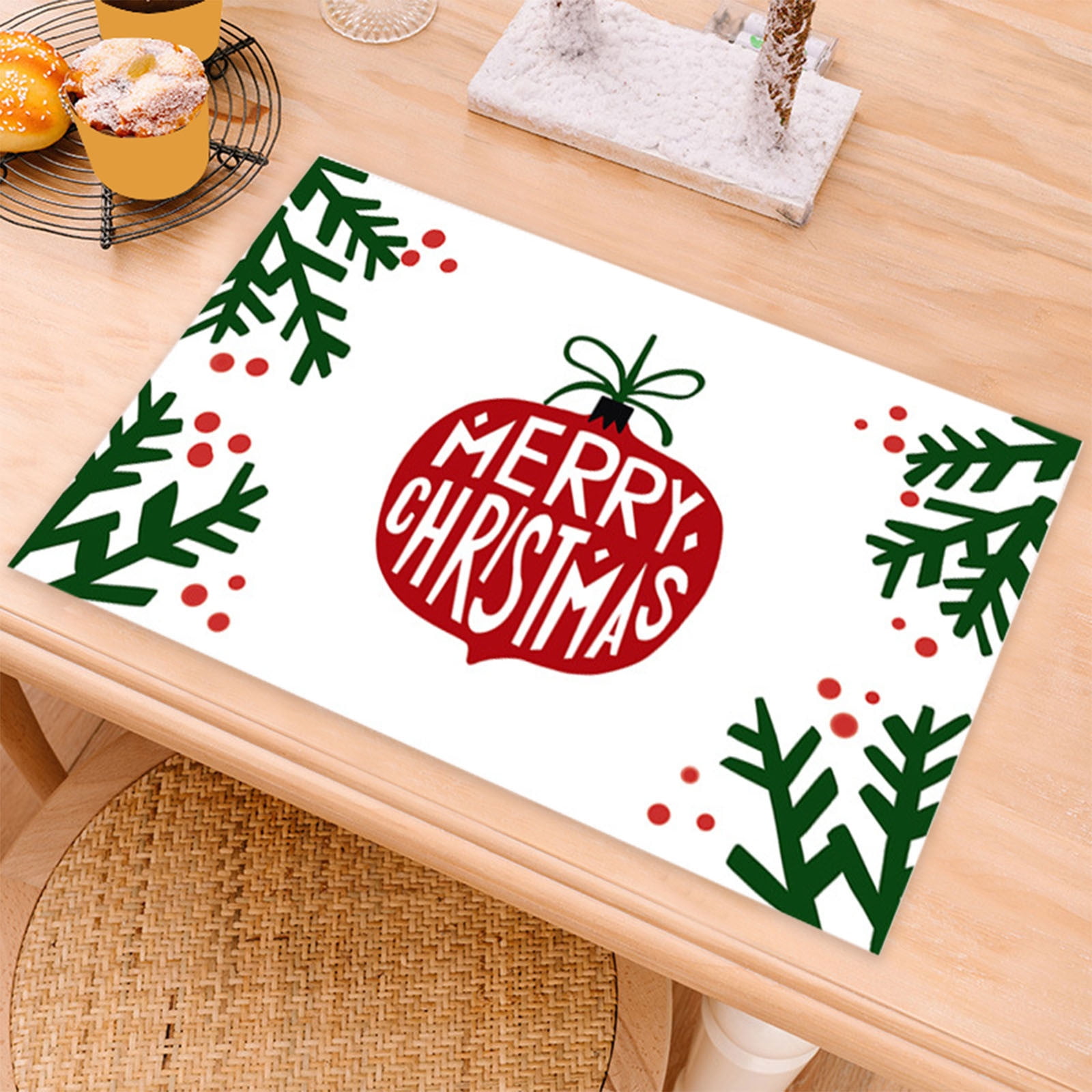 Clearance! Caoblia Christmas Placemats 12x18" Washable Wipeable Heat ...