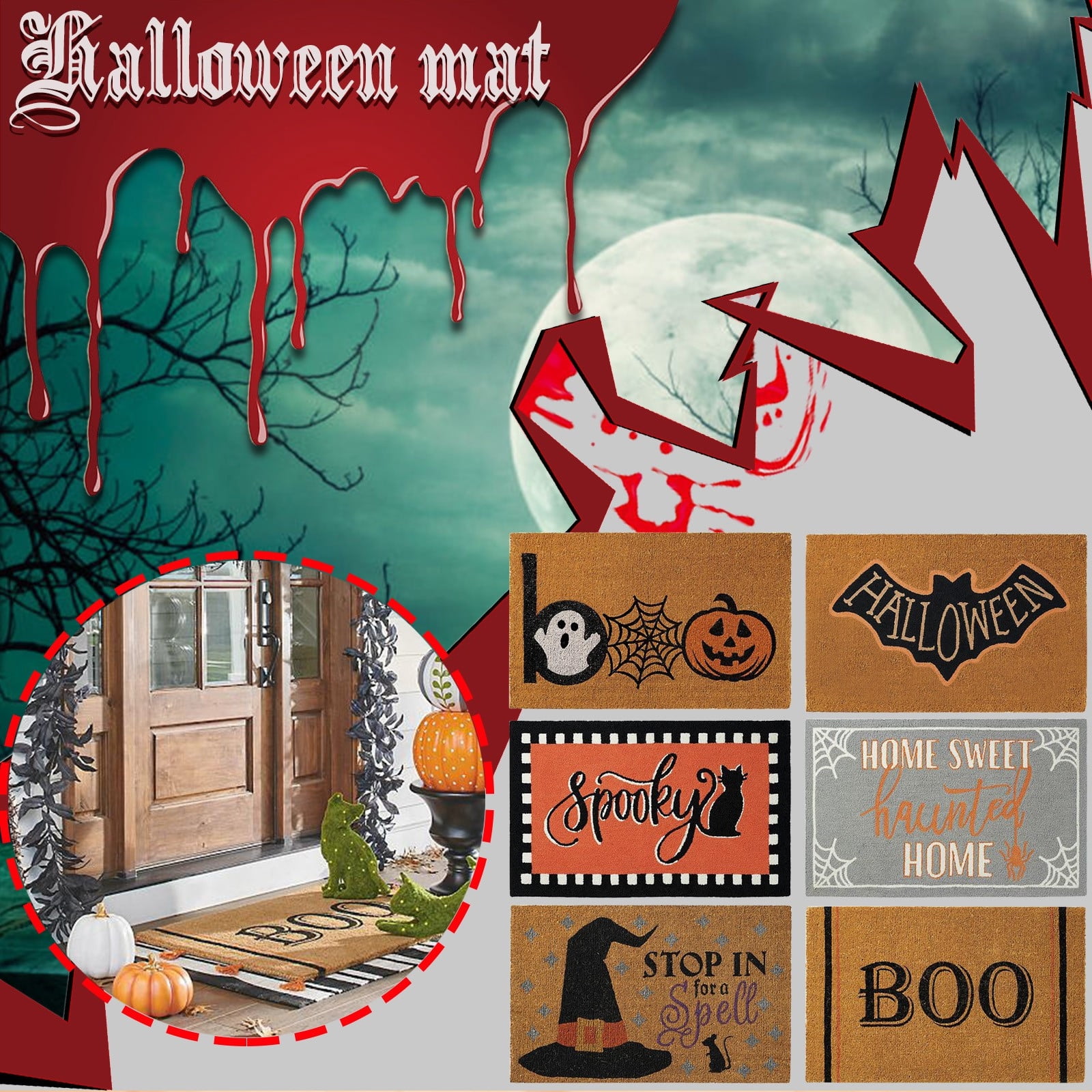 Clearance Carpet Under $5 Halloween Doormat Blanket Welcome Home Front ...