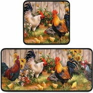 Culturalnav 2 PCS Rooster Kitchen Rugs Floor Mat Farmhouse Kitchen Mat ...