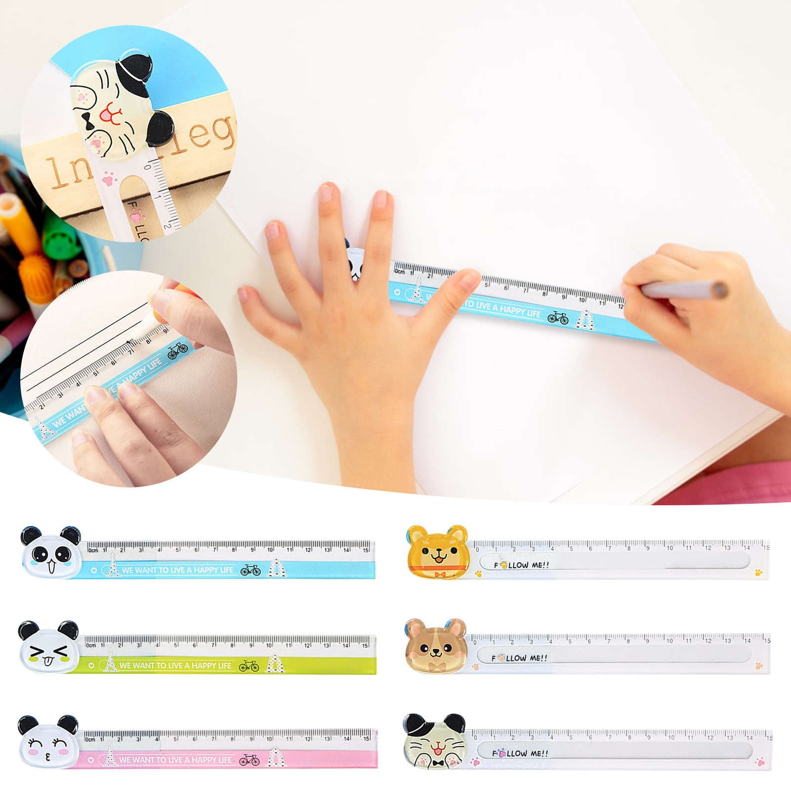 Clearance! Cartoon Animal 15Cm Ruler Animal Style Random Ruler ...