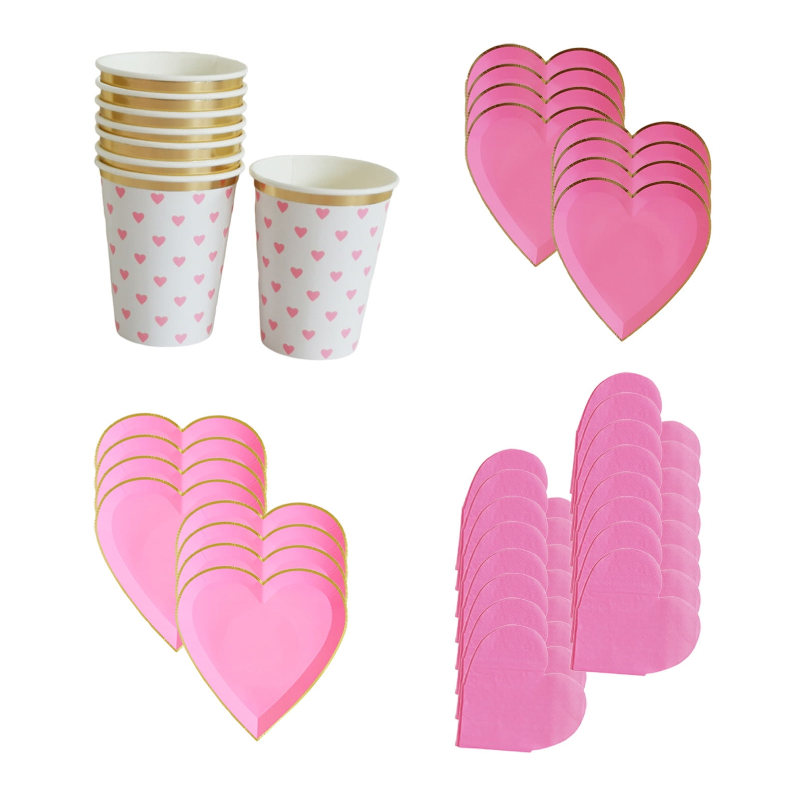 Clearance! Casual Dinnerware Sets Cute Love Disposable Paper Cups ...