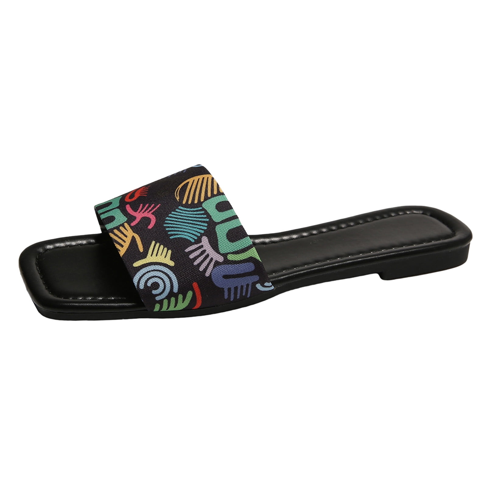 Yiwula Clearance Casual Shoes Ladies Summer Casual Colourful Printed