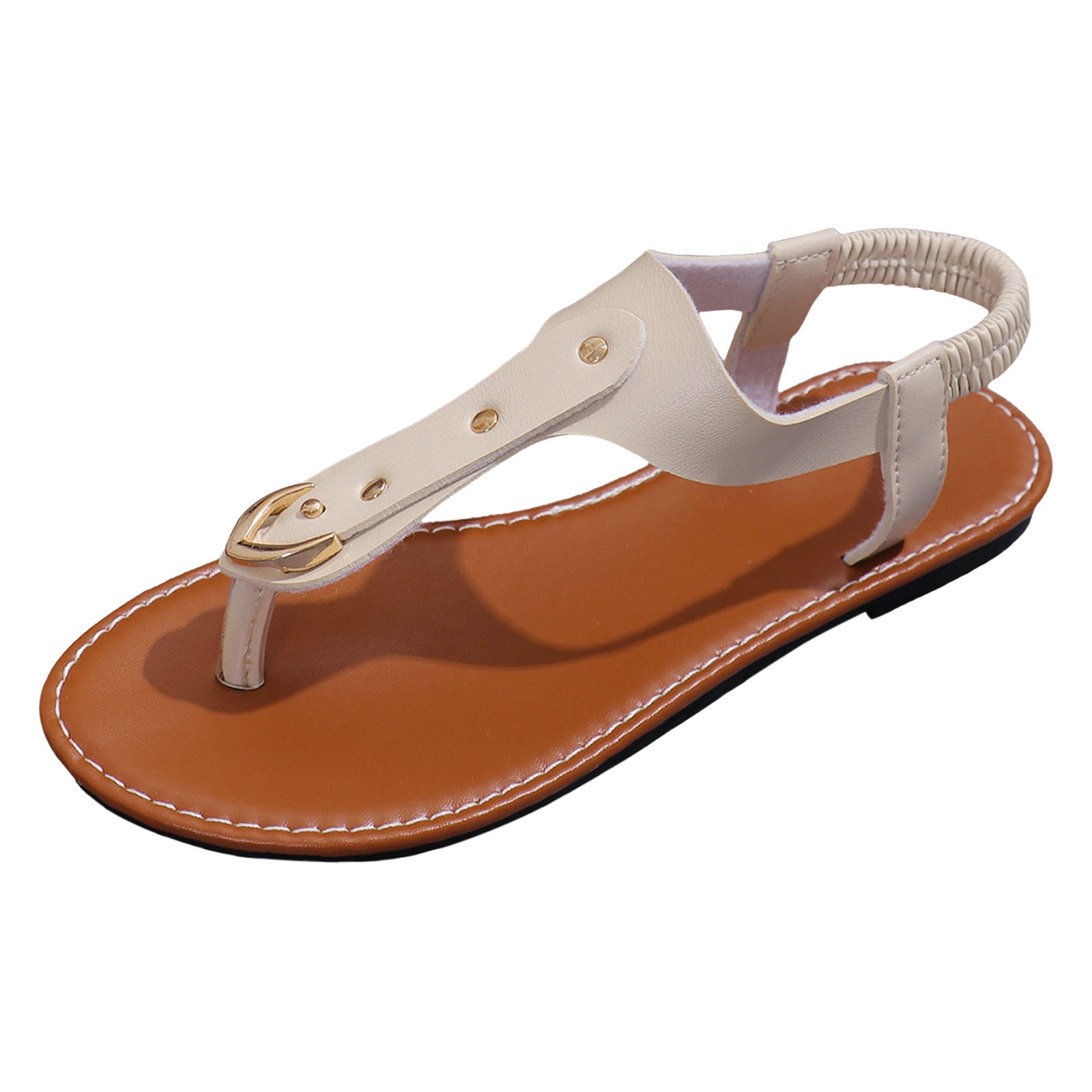 Yiwula Clearance Casual Shoes Ladies Summer Casual Solid Colour Clip