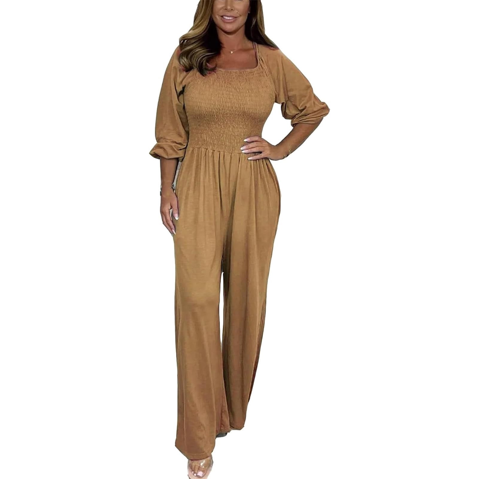 Clearance! Casual Solid Color Jumpsuit Casual Solid Color Jumpsuit ...