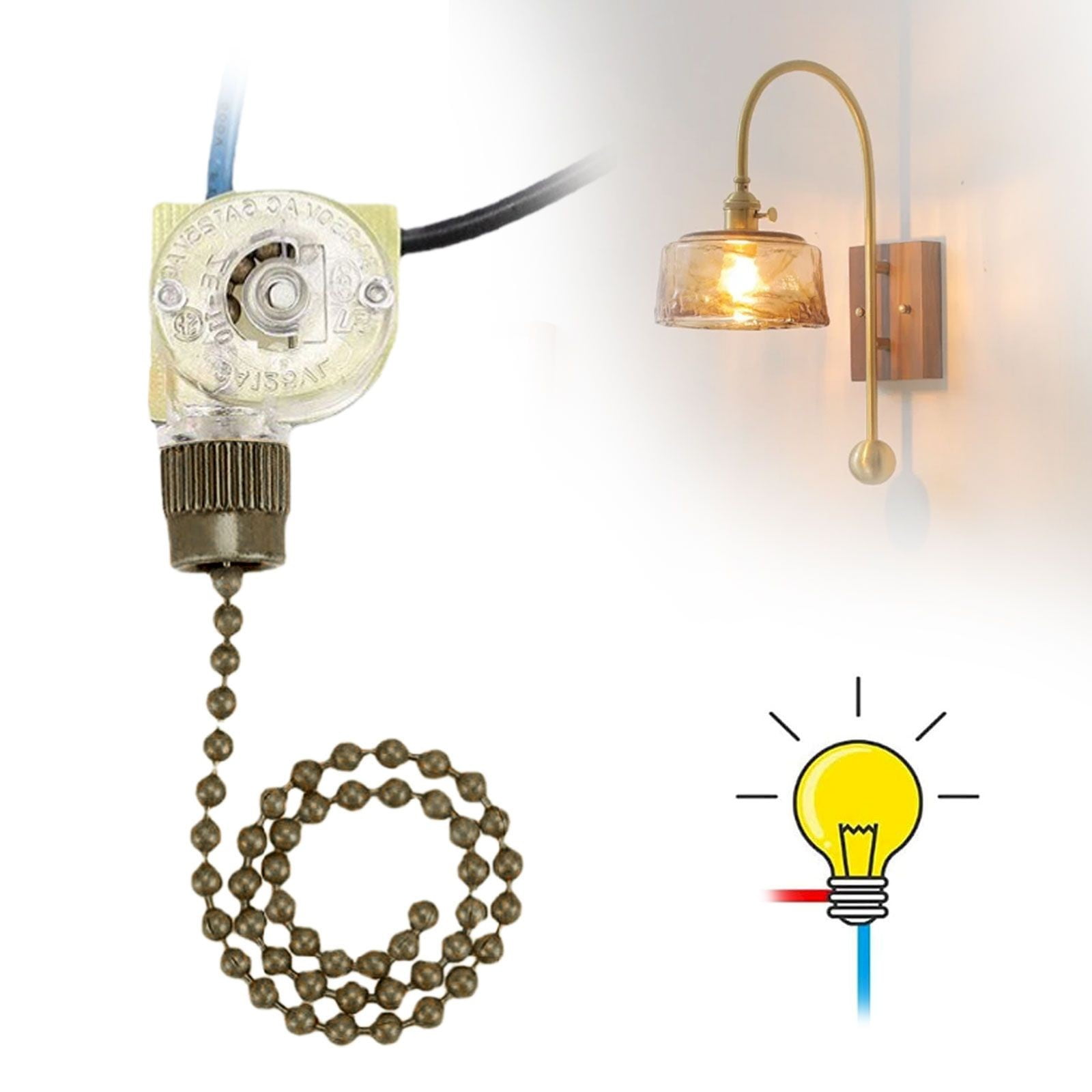 Chain Switch Three-Wire Four-Speed Belt Pull Switch Fan Ceiling Fan ...