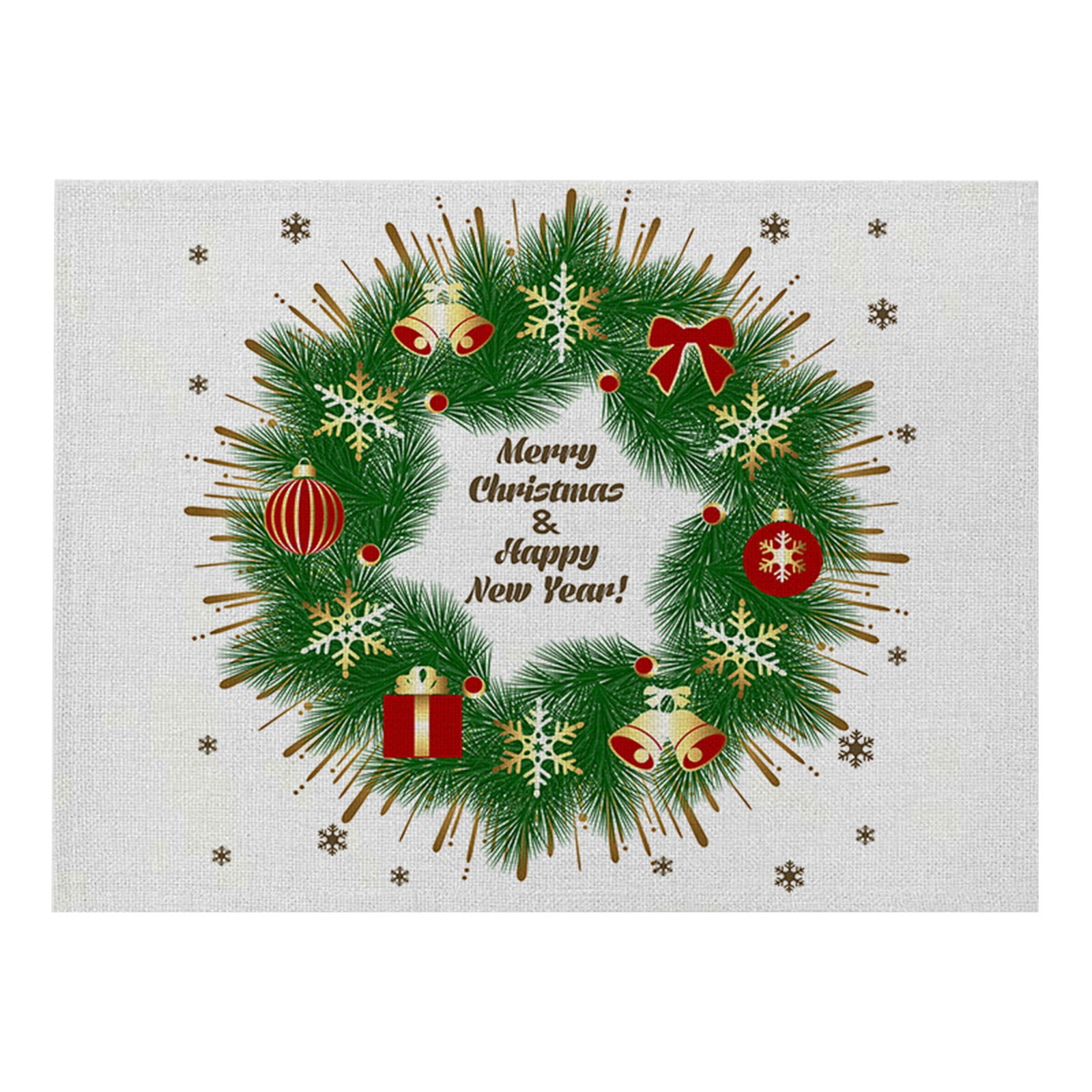 Clearance! Christmas Cotton and Linen Placemat, Drtknnz Kitchen Mat ...