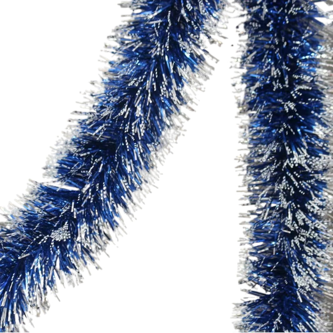 Clearance!Christmas Garland Baiwn 10M Blue and Silver Christmas Tinsel ...