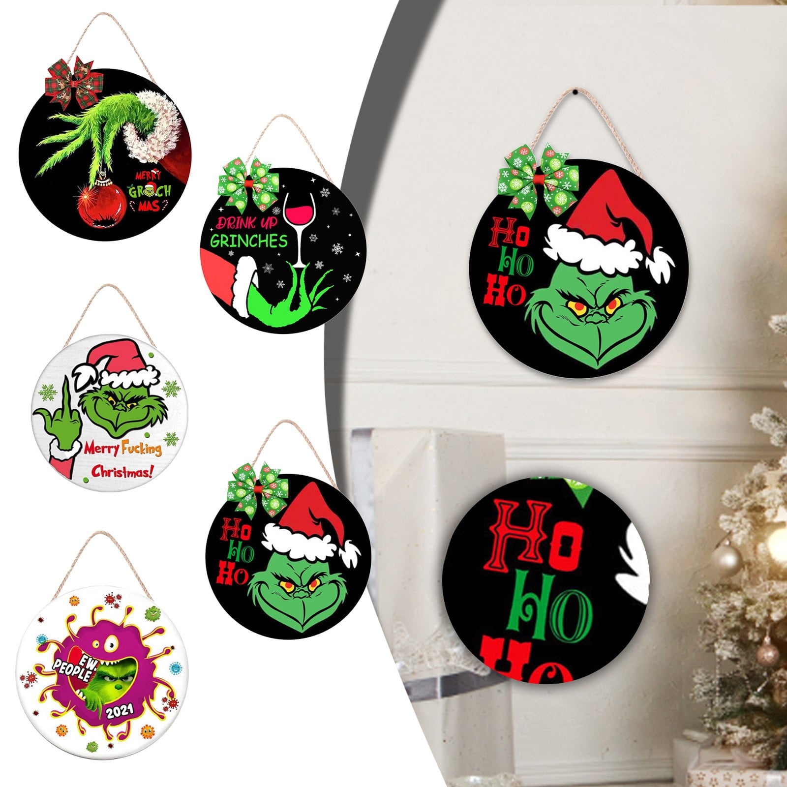 Lunuaoe Grin/ch Christmas 2025 Christmas Decoration Personalized Door ...