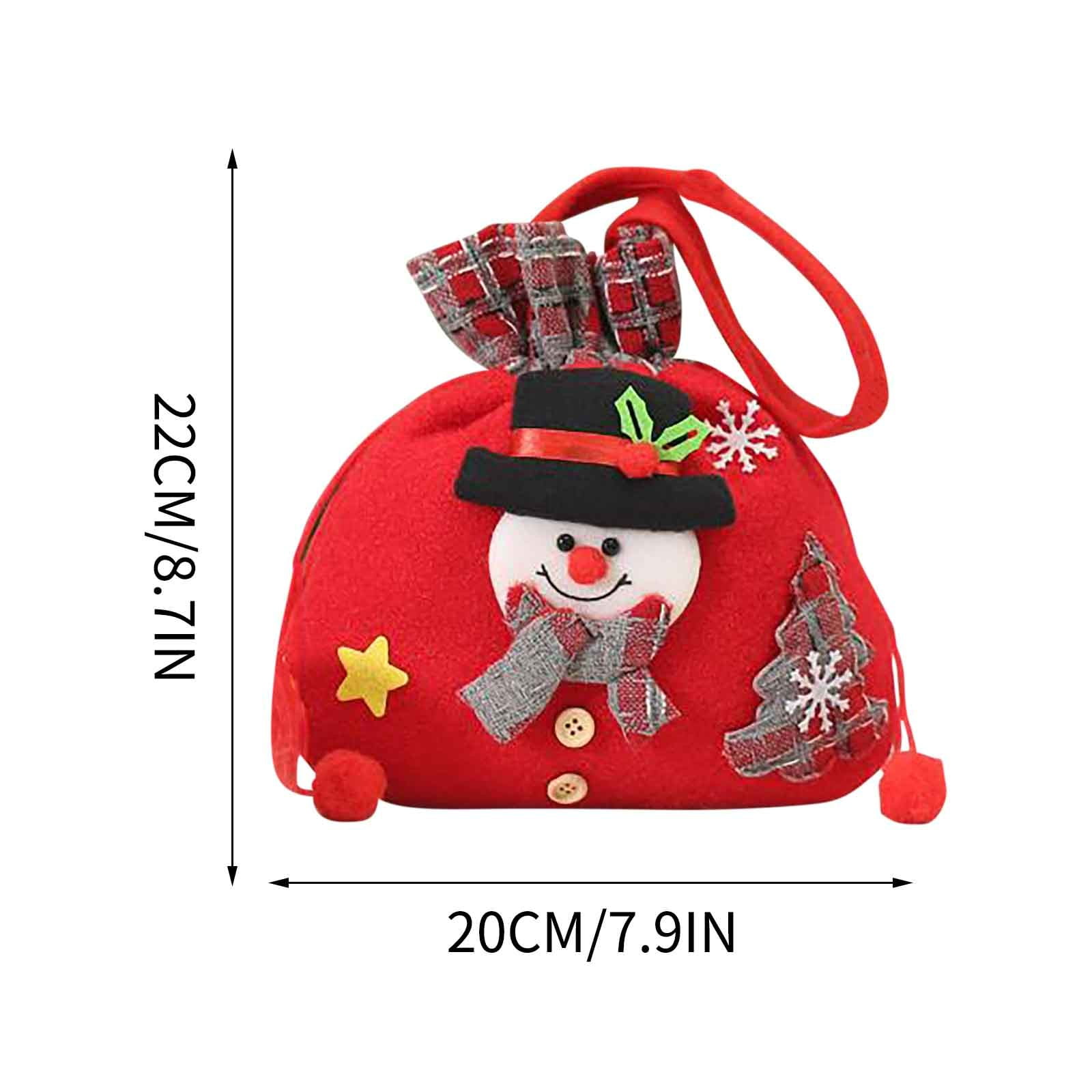 OAVQHLG3B Christmas Gift Bags with Drawstring, 3D Christmas Candy ...