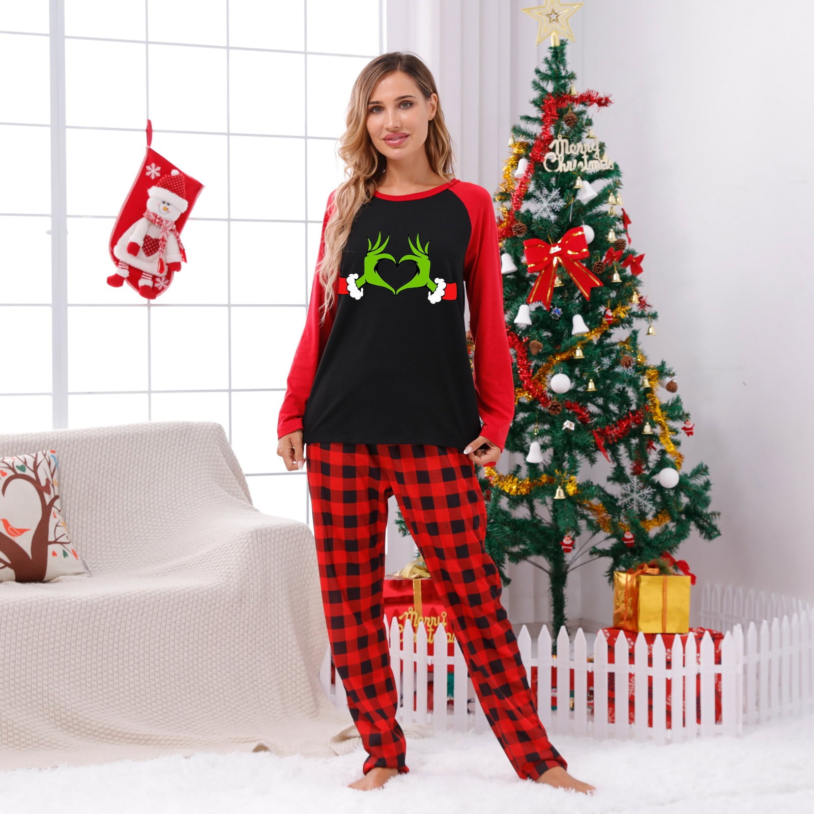 Clearance before Christmas,Grinch Pajamas Sets,Christmas Grinch Family Pajamas Matching Sets ...