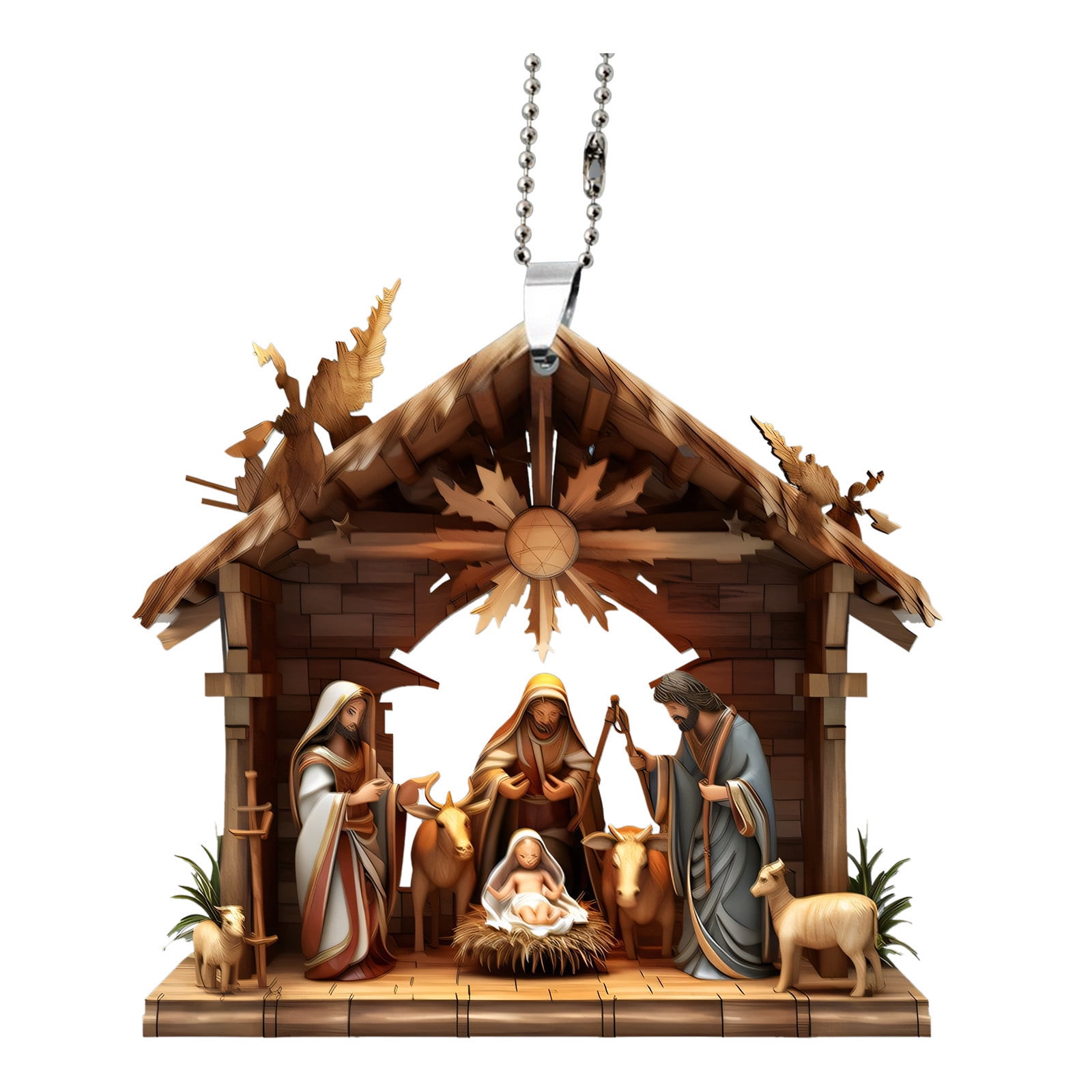 OAVQHLG3B Christmas Nativity Scene Ornaments Acrylic 3D Nativity Scene ...