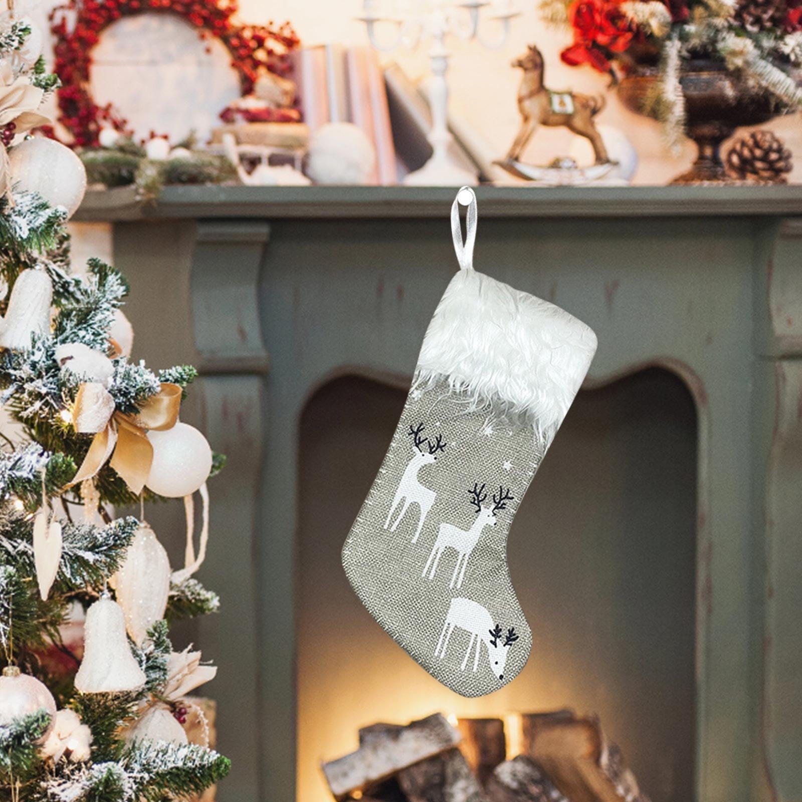 Clearance! Christmas Stocking Big Xmas Stockings Decoration Santa ...