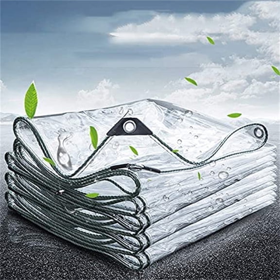 Xpose Safety Heavy Duty Clear Waterproof PVC Tarp - 8' x 12', 20 Mil ...