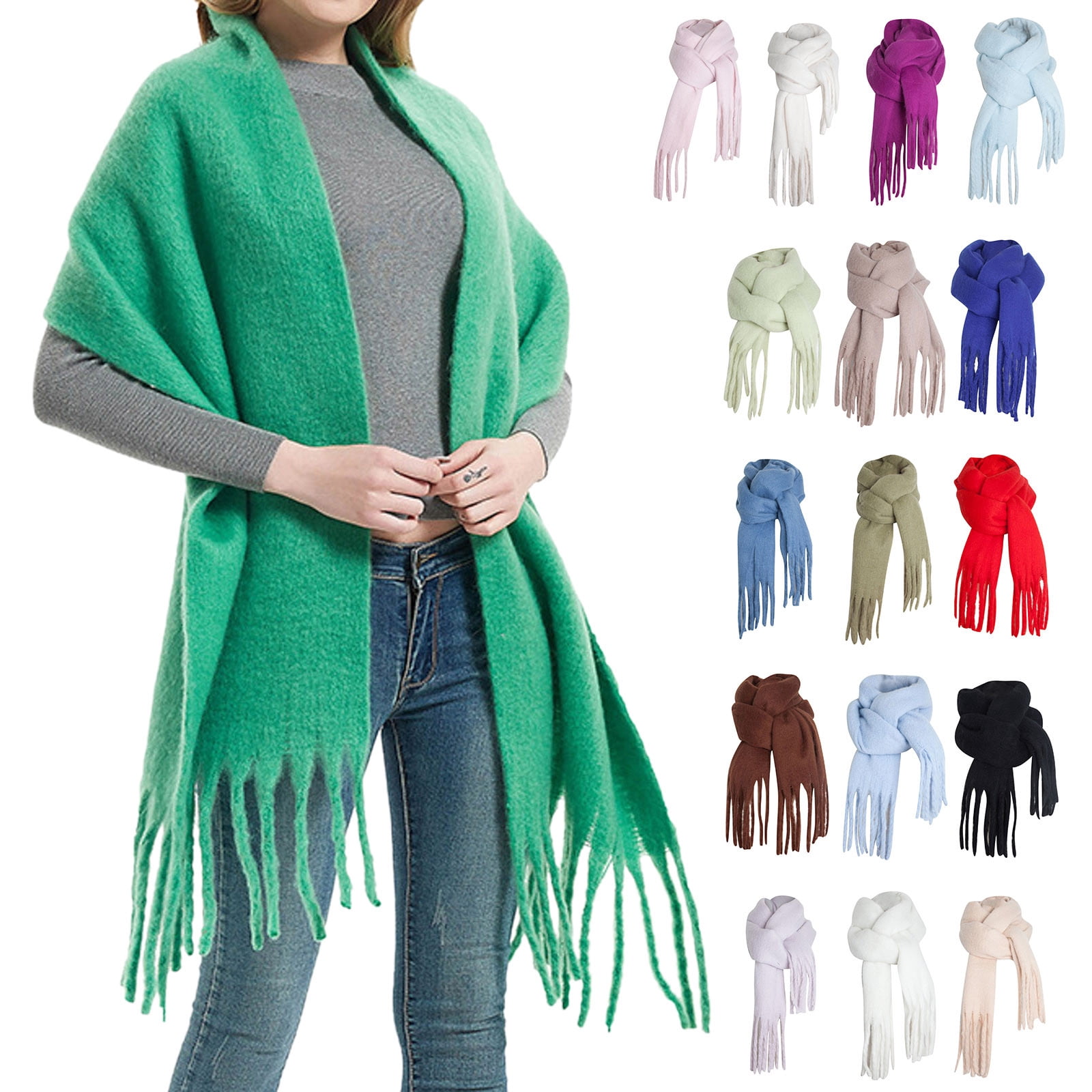 Clearance! Coifm Scarf for Women Large Scarf Women's Long Blanket ...