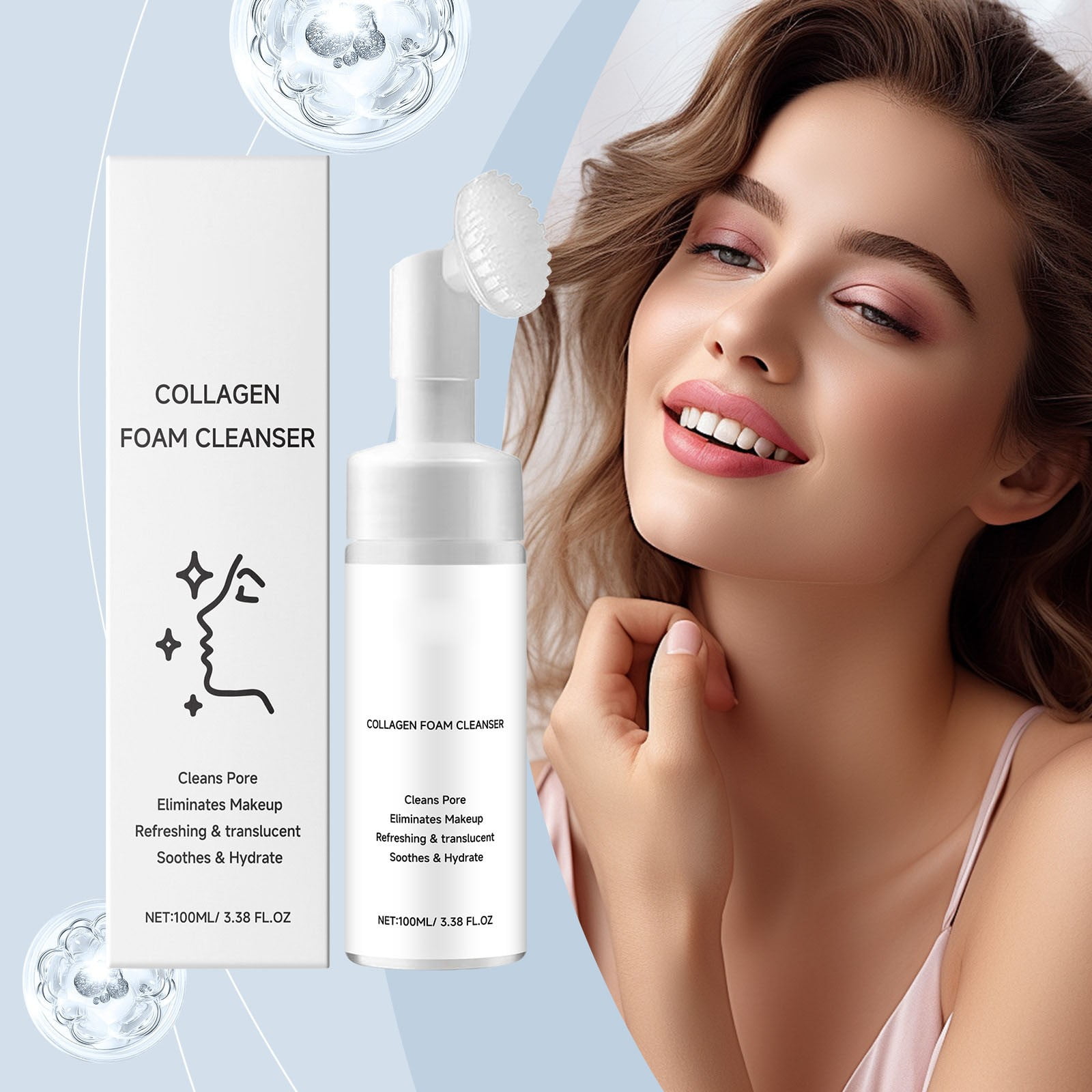 Clearance! Collagen Cleansing Foam Gently Moisturizes And Moisturizes ...