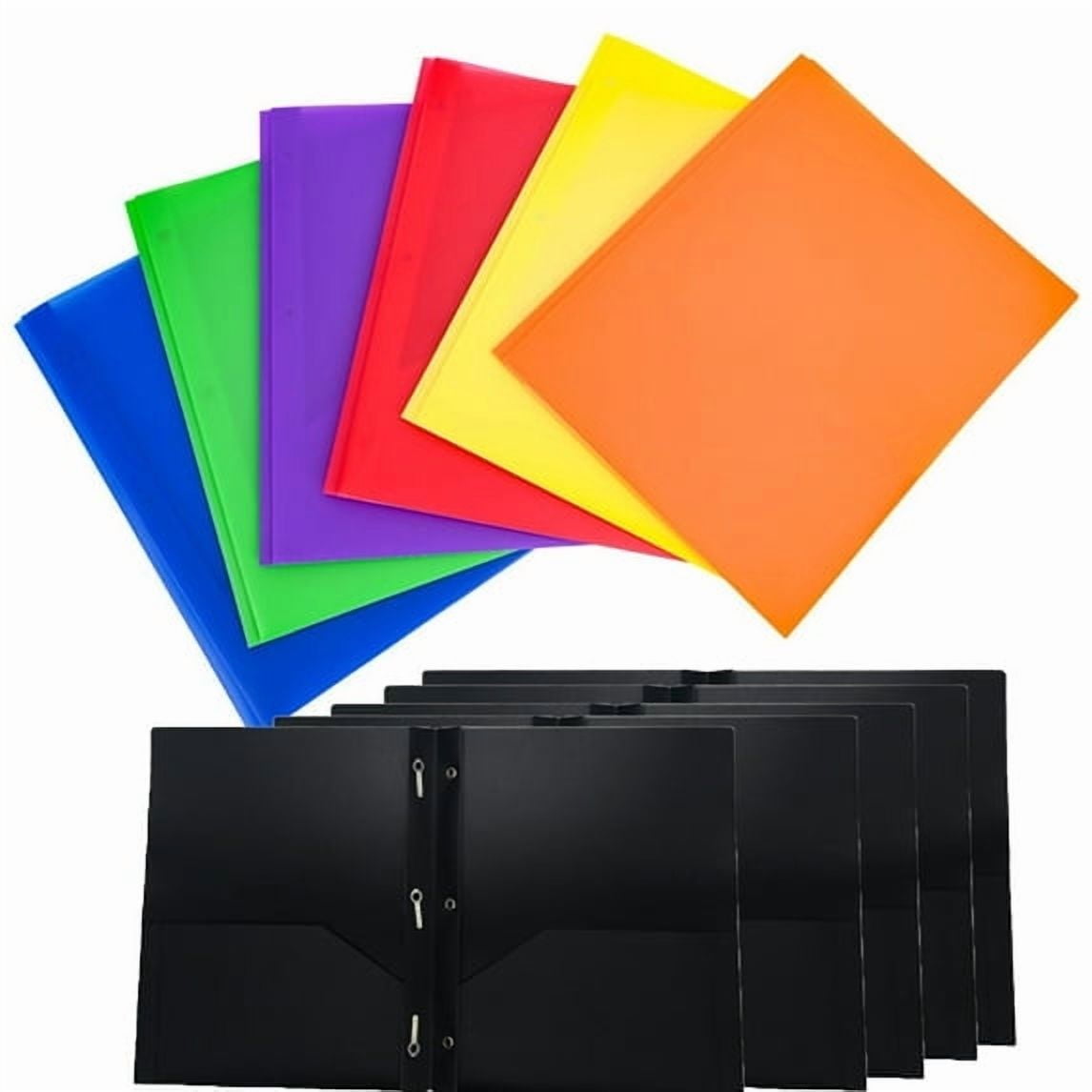 Clearance Colored Plastic Folder With Pockets And Prongs (Assorted ...