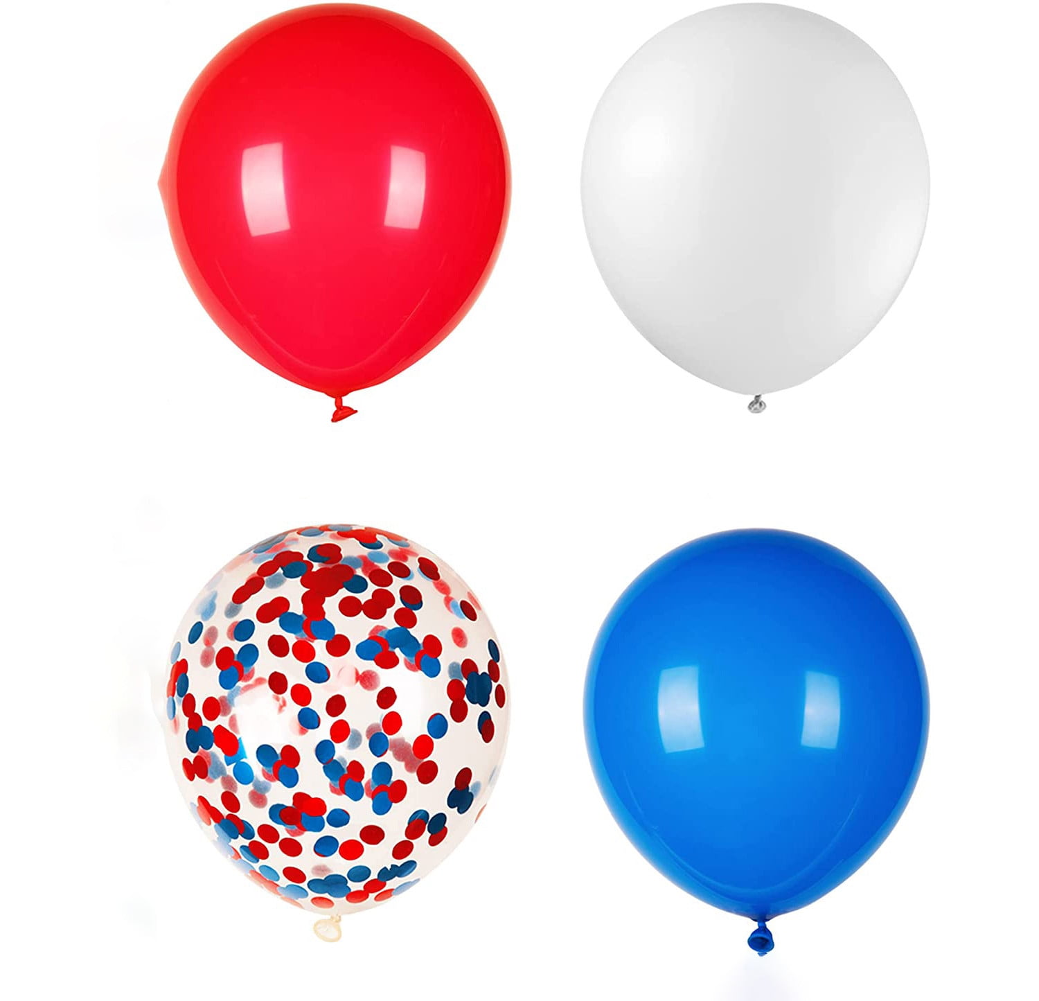 Clearance!Colorful Party Balloons Set Red, White, Blue & Confetti ...
