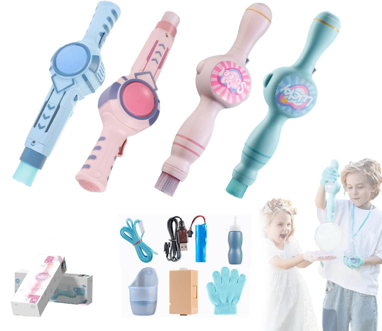 Clearance! Colorful Smoke Bubble Machine Elastic Bubble Fog Wand, Smoke ...