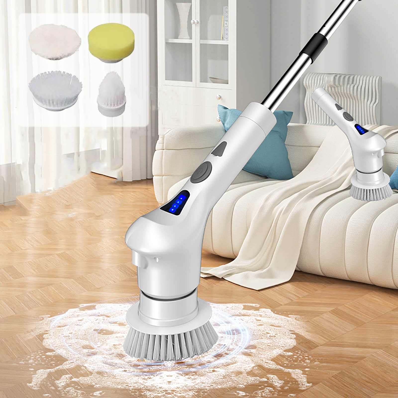 Clearance! Cordless Spin Scrubber with 4 Brush Heads, 2000mAh ...
