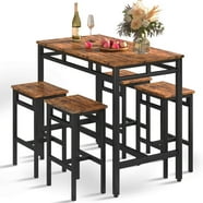 AWQM 5 Piece Bar Table Set, Kitchen Counter Height Table with 4 Stools ...