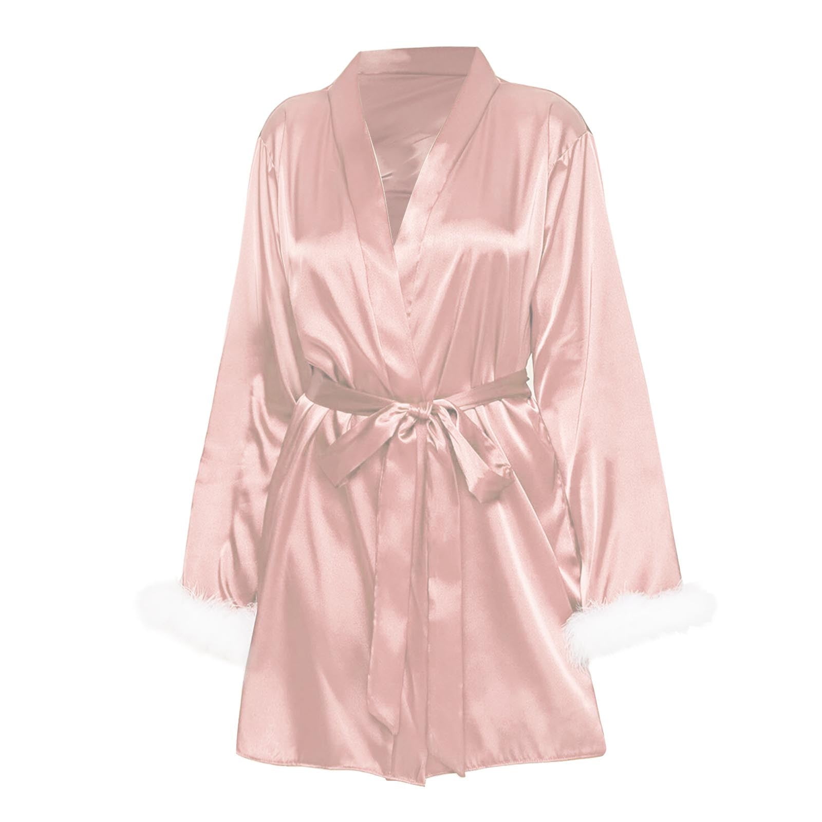 Clearance! Cqxid525 Women Robes Silk Lace Up Cardigan Bathrobe Pajamas ...