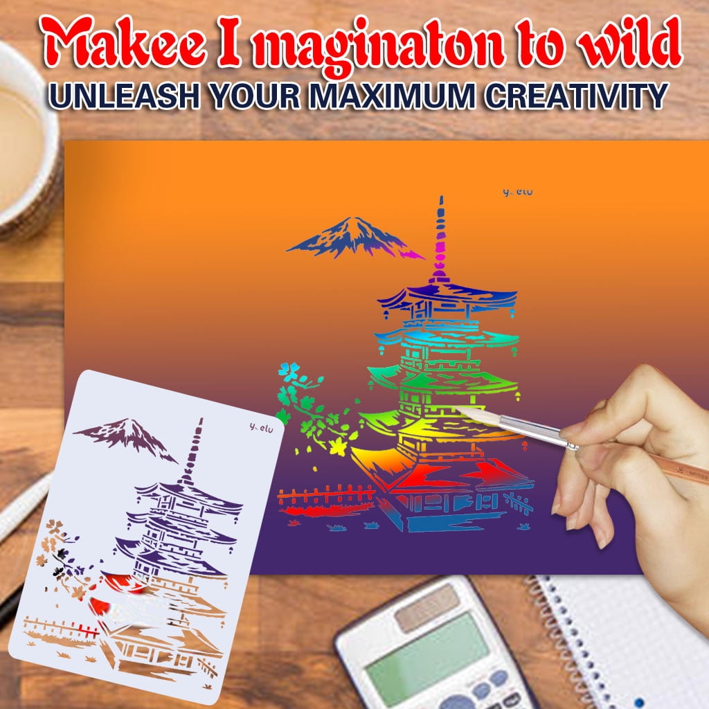 Clearance! Creative Architectural Series Painting Template Theme City ...