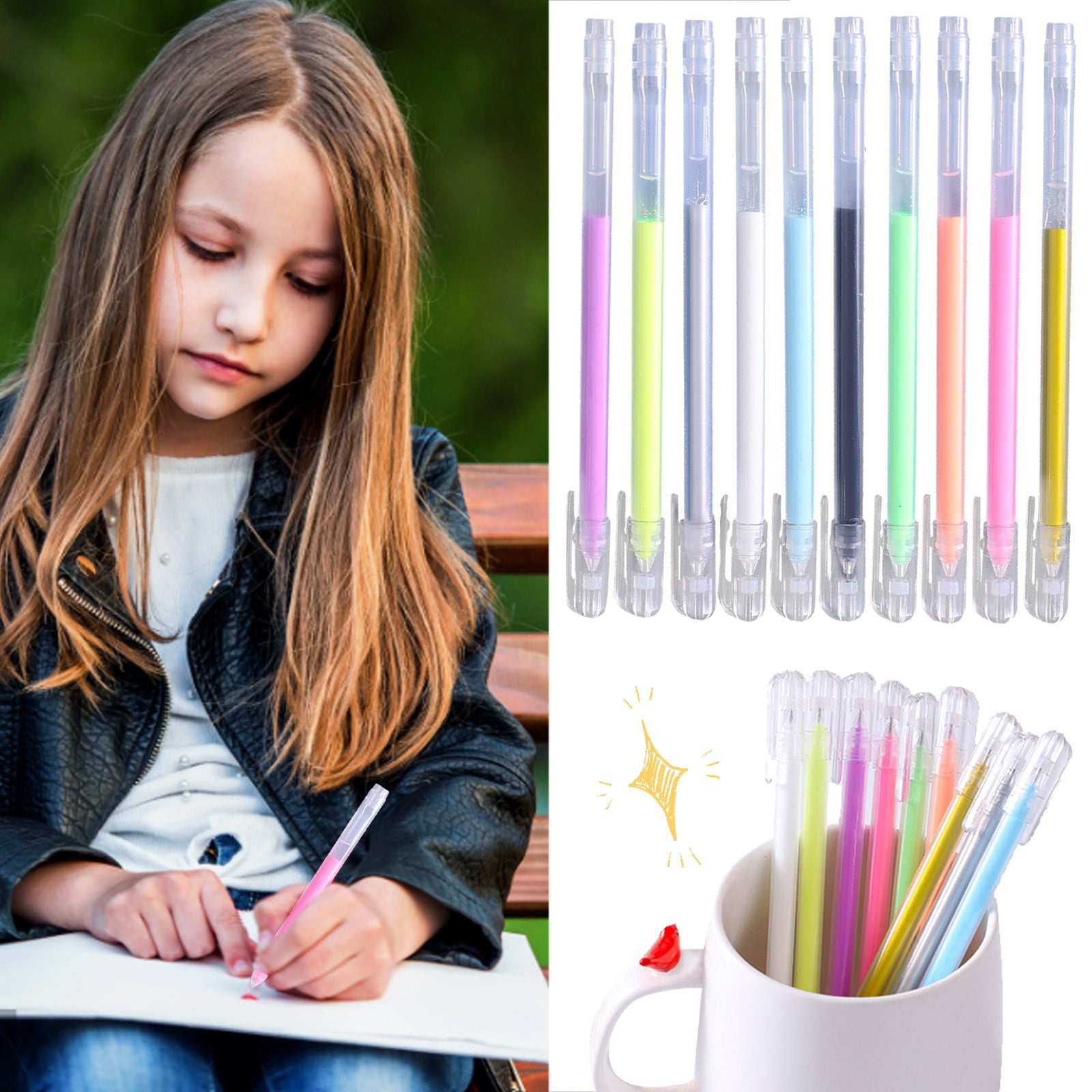 Creative Candy Color Highlight Pen Black Cardboard Pastel Album Diy ...